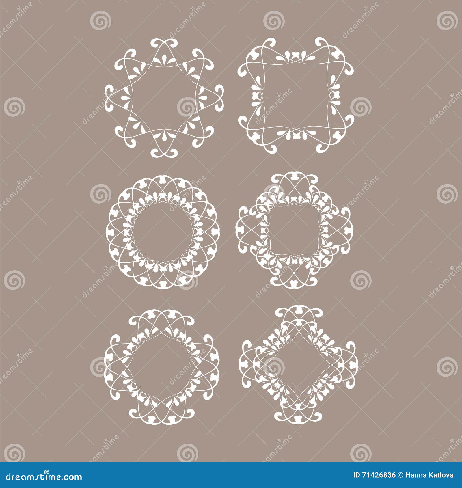 Doily Templates for Logo, Names. Stock Illustration - Illustration of ...