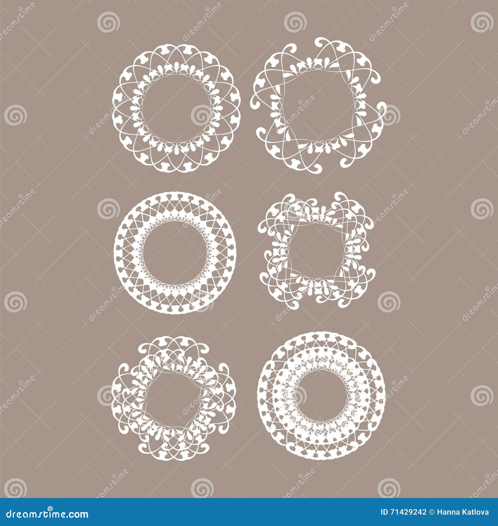 Doily Templates for Logo, Names. Stock Illustration - Illustration of ...