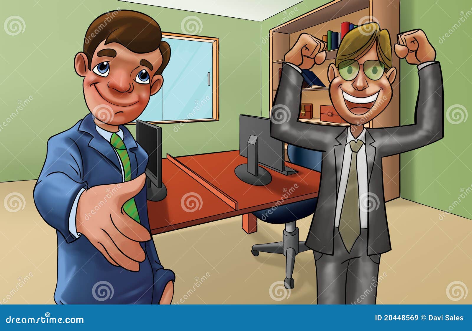 Doing a deal stock illustration. Illustration of furniture - 20448569