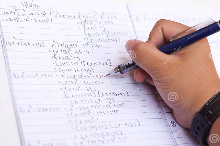 Doing Difficult Math Homework Stock Photo - Image of mathematics ...