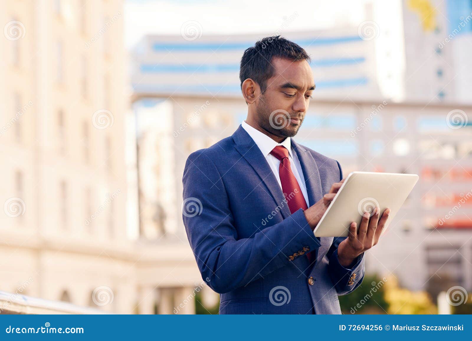 Doing Digital Business in the City Stock Photo - Image of adult, flare ...