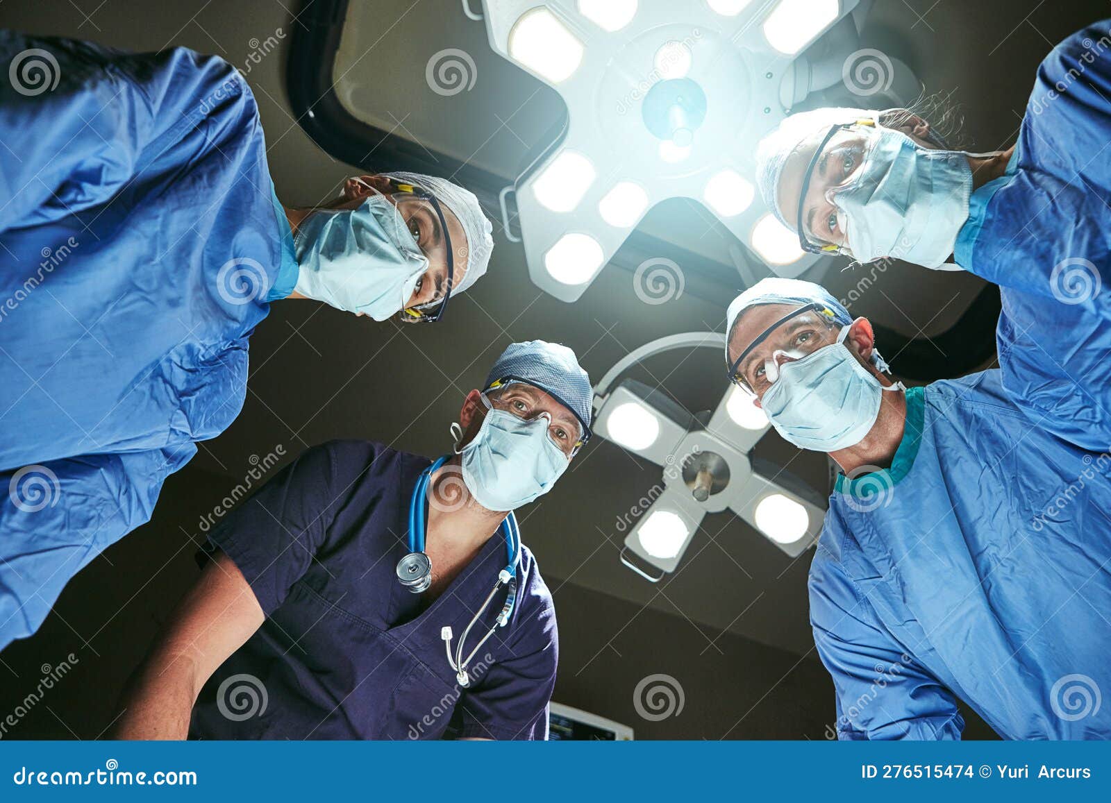 Doing Everything Possible To Save a Life. Low Angle Shot of Surgeons in ...