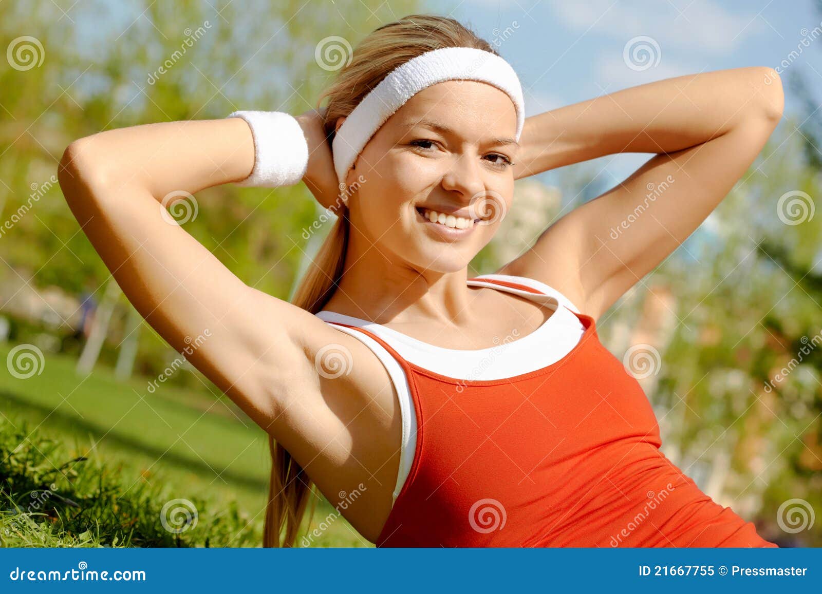 Doing exercise stock image. Image of fitness, lady, face - 21667755