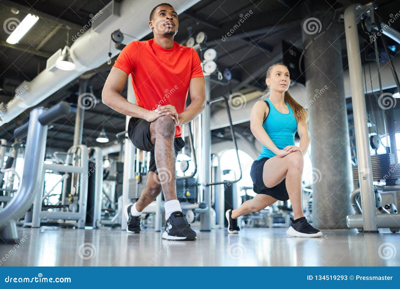 Doing exercise after coach stock image. Image of women - 134519293