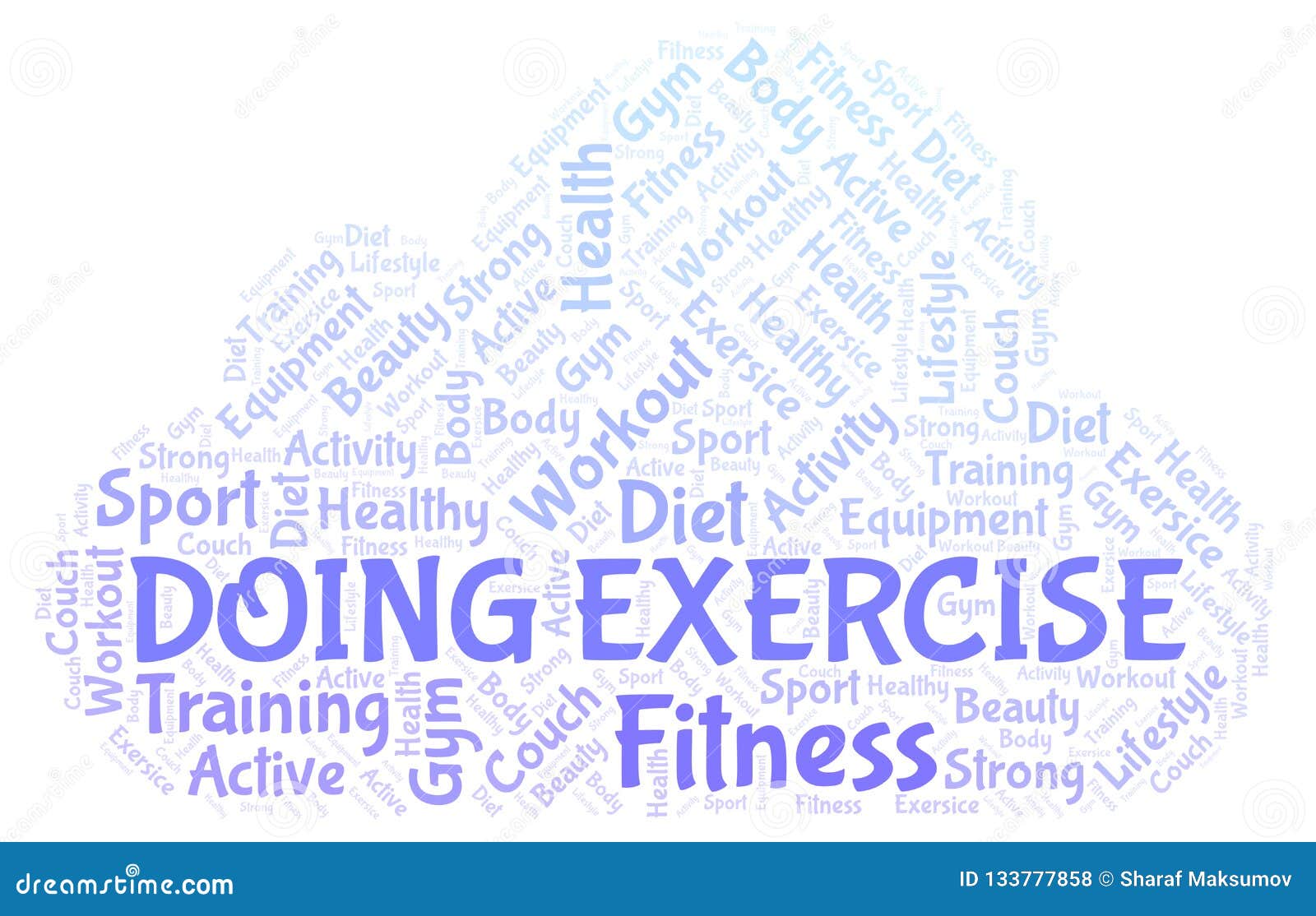 Doing Exercise word cloud stock illustration. Illustration of text ...