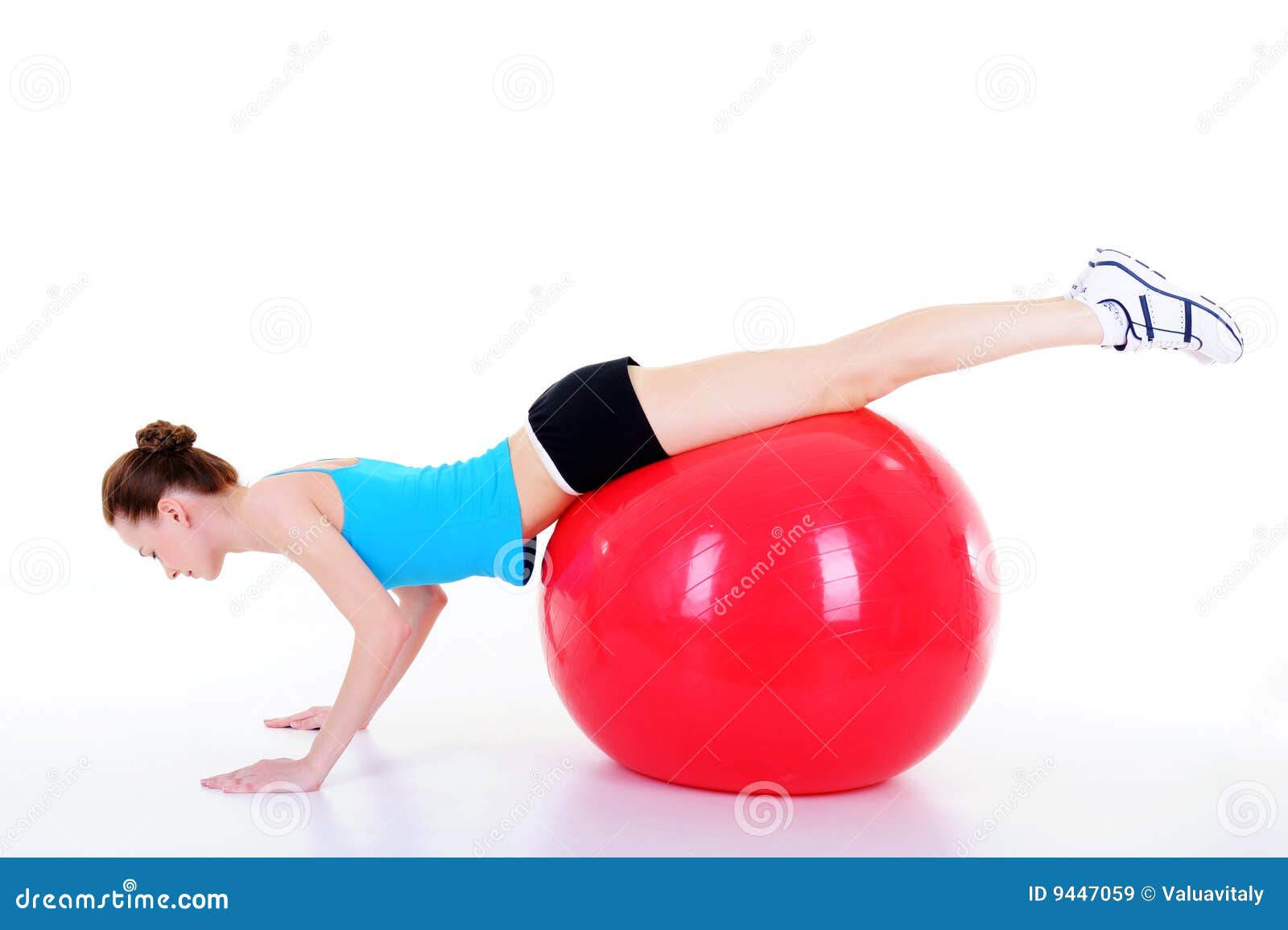 Doing Gymnastics with Fitball Stock Image - Image of physical, healthy ...