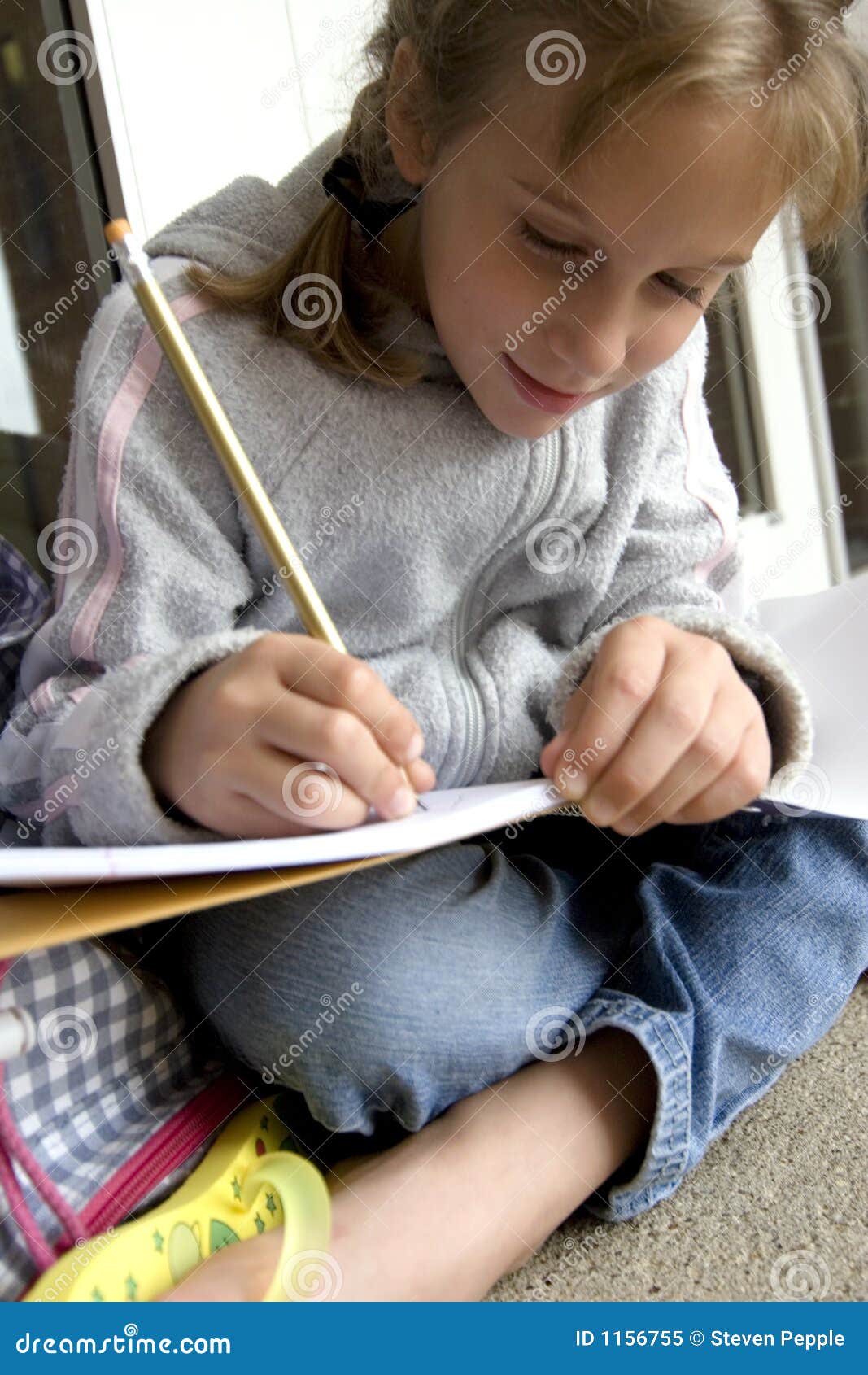 Doing her school work stock image. Image of playing, studies - 1156755