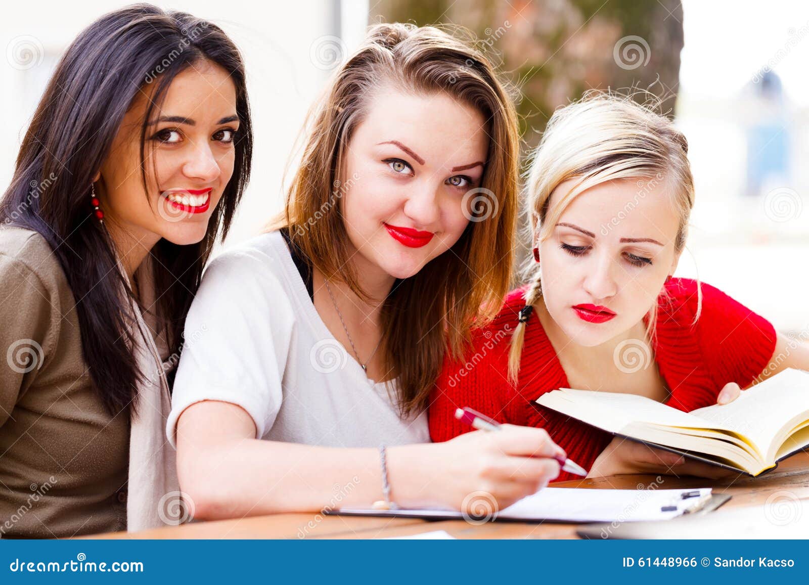 Doing Homework stock photo. Image of attractive, happy - 61448966
