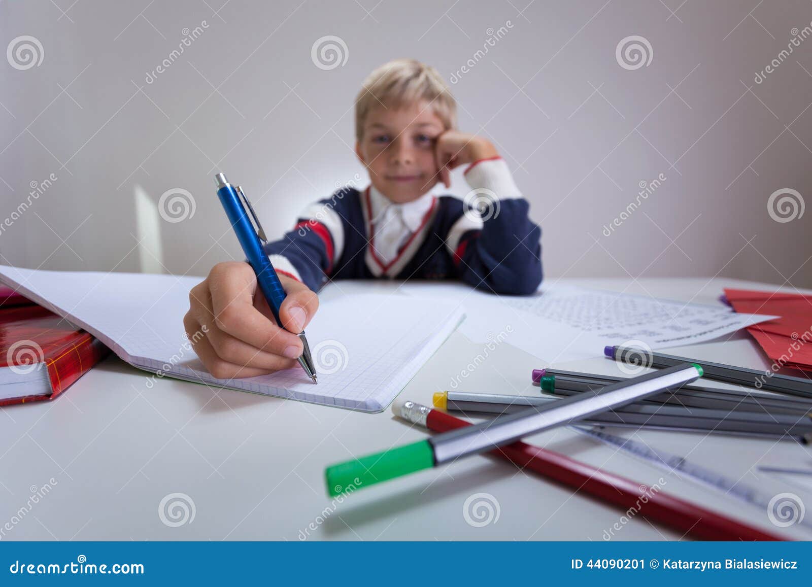 Doing Homework after School Stock Image - Image of notebook, color ...