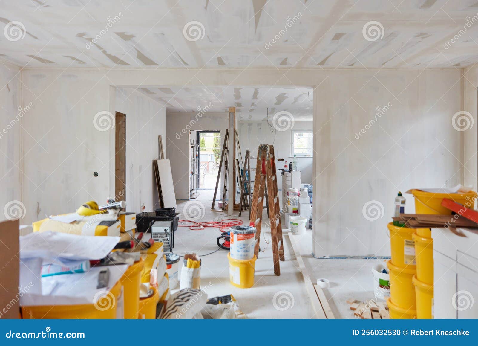 Doing Interior Plastering in the Passage Room when Building a House ...
