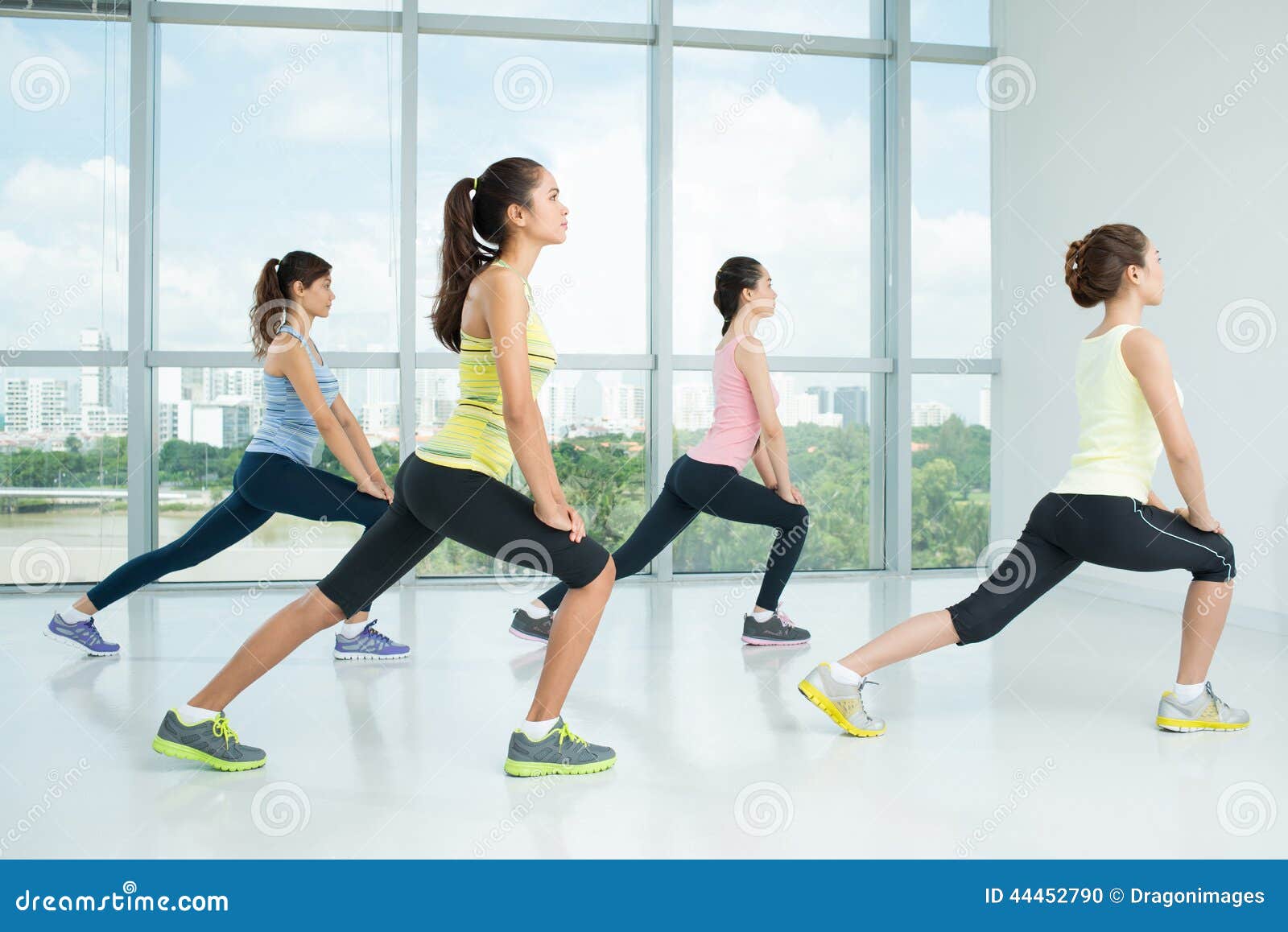 Doing lunges stock photo. Image of class, coach, aerobic - 44452790