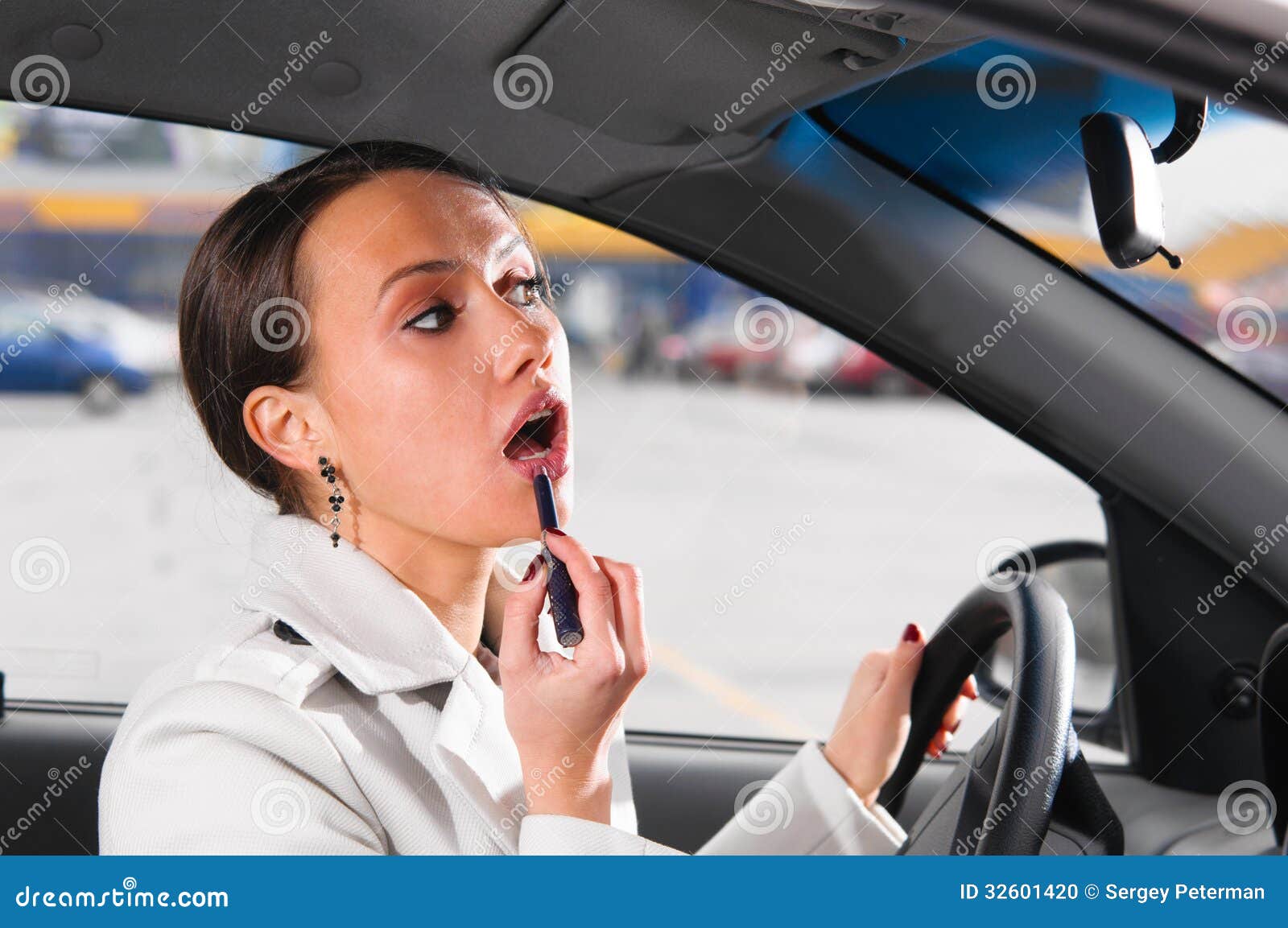 Doing makeup on the run stock photo. Image of modern - 32601420