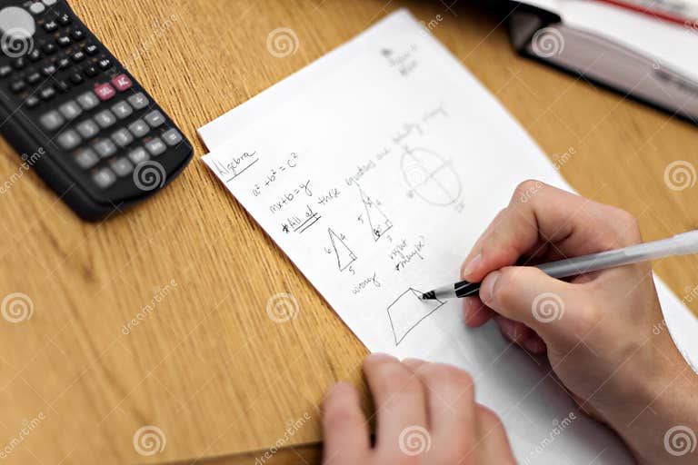 Doing Math Homework stock image. Image of multiplying - 34503815