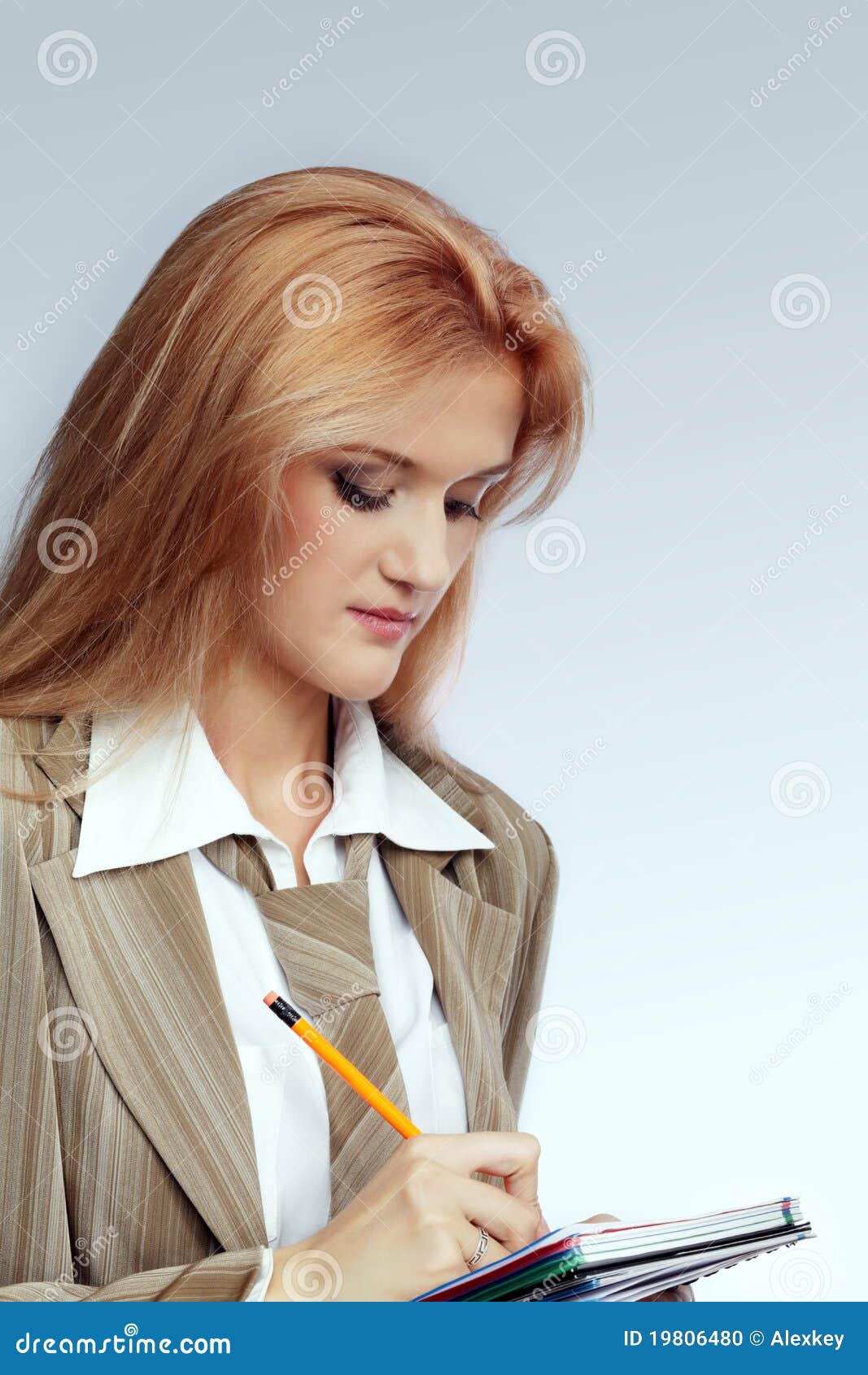 Doing notes stock photo. Image of women, working, white - 19806480