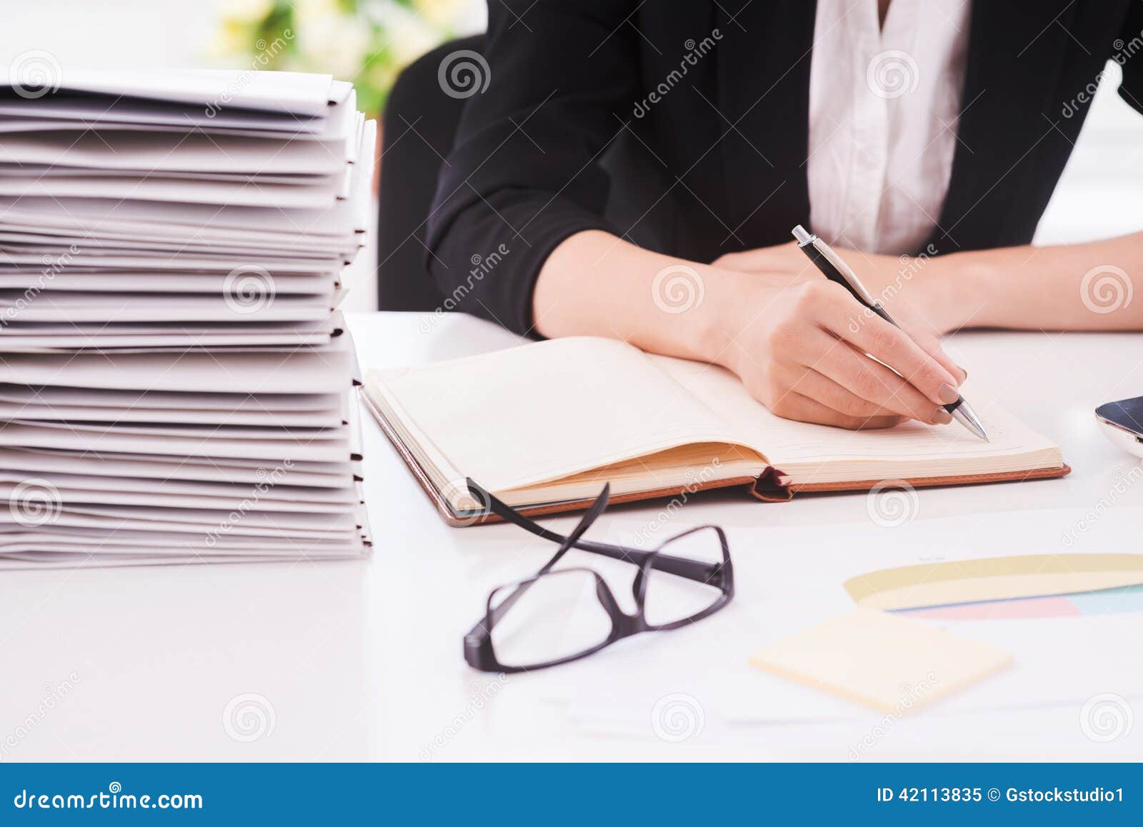 Doing office work. stock image. Image of sitting, suit - 42113835