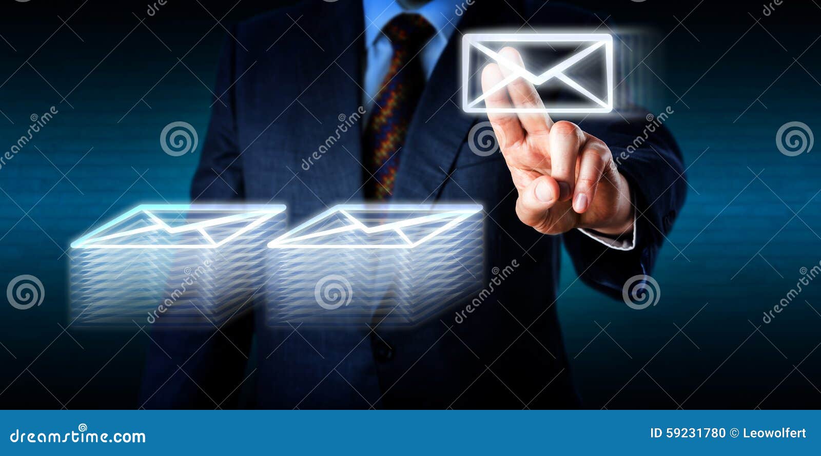 Doing Overtime Stacking Many Emails in Cyberspace Stock Photo - Image ...