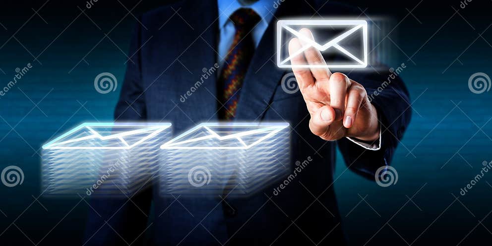Doing Overtime Stacking Many Emails in Cyberspace Stock Photo - Image ...