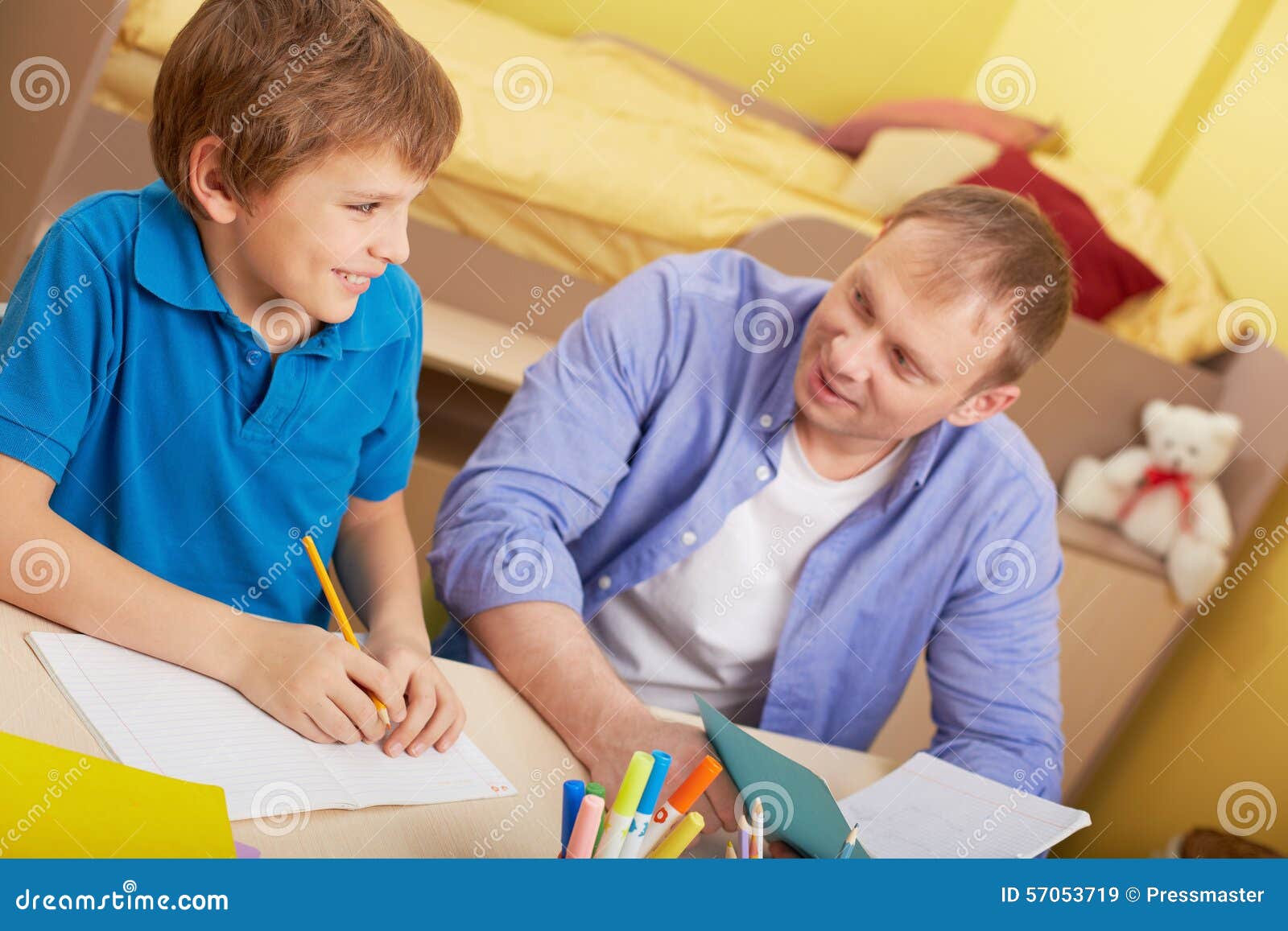 Doing schoolwork stock image. Image of indoor, casual - 57053719