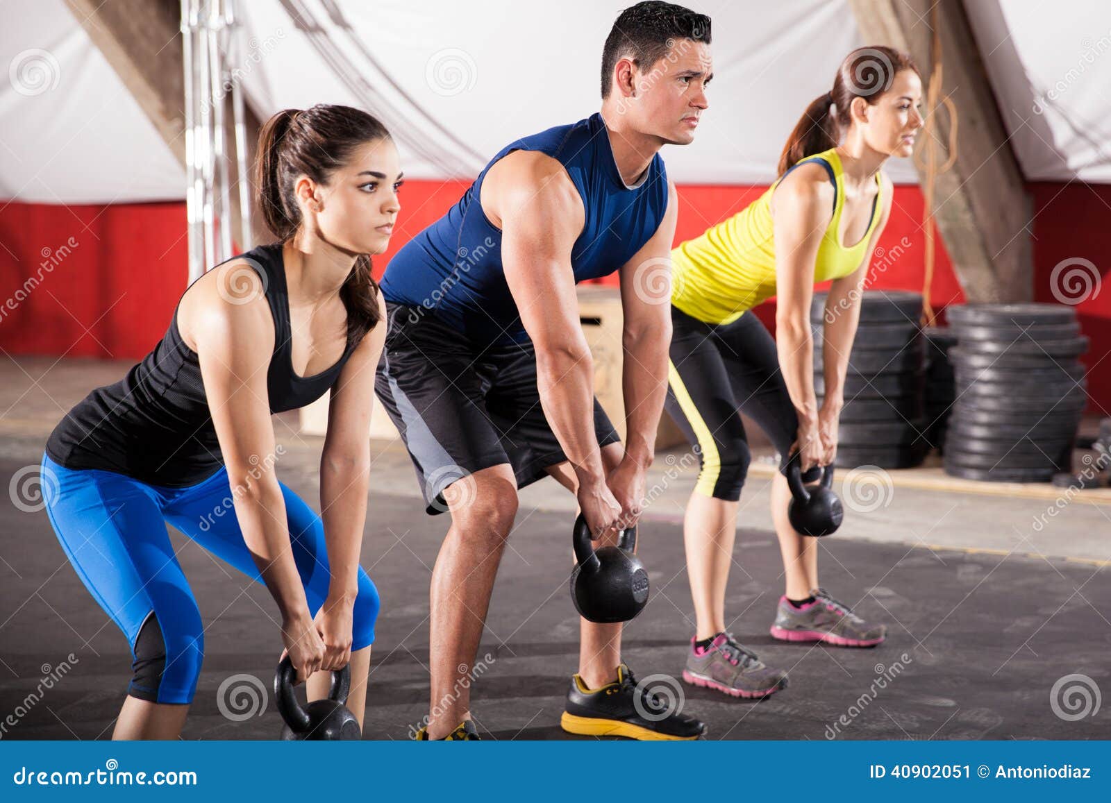 Doing some cross-training stock image. Image of young - 40902051