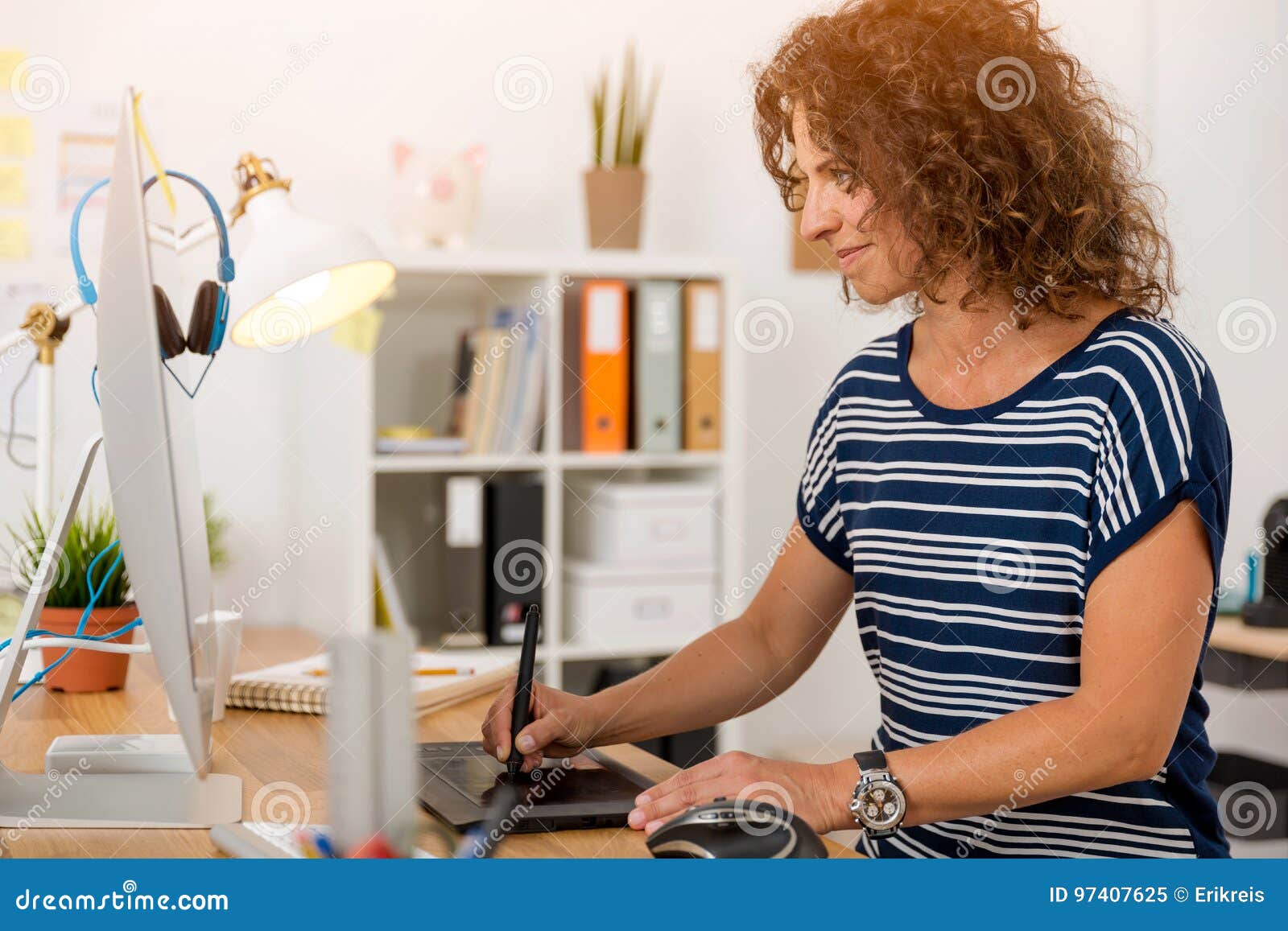 Doing some design work stock image. Image of desk, adult - 97407625