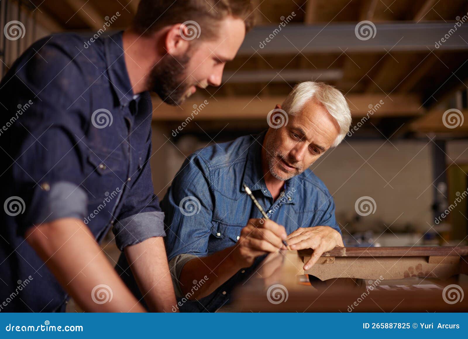 Doing Some DIY with Dad. a Father and Son Working Together on a ...