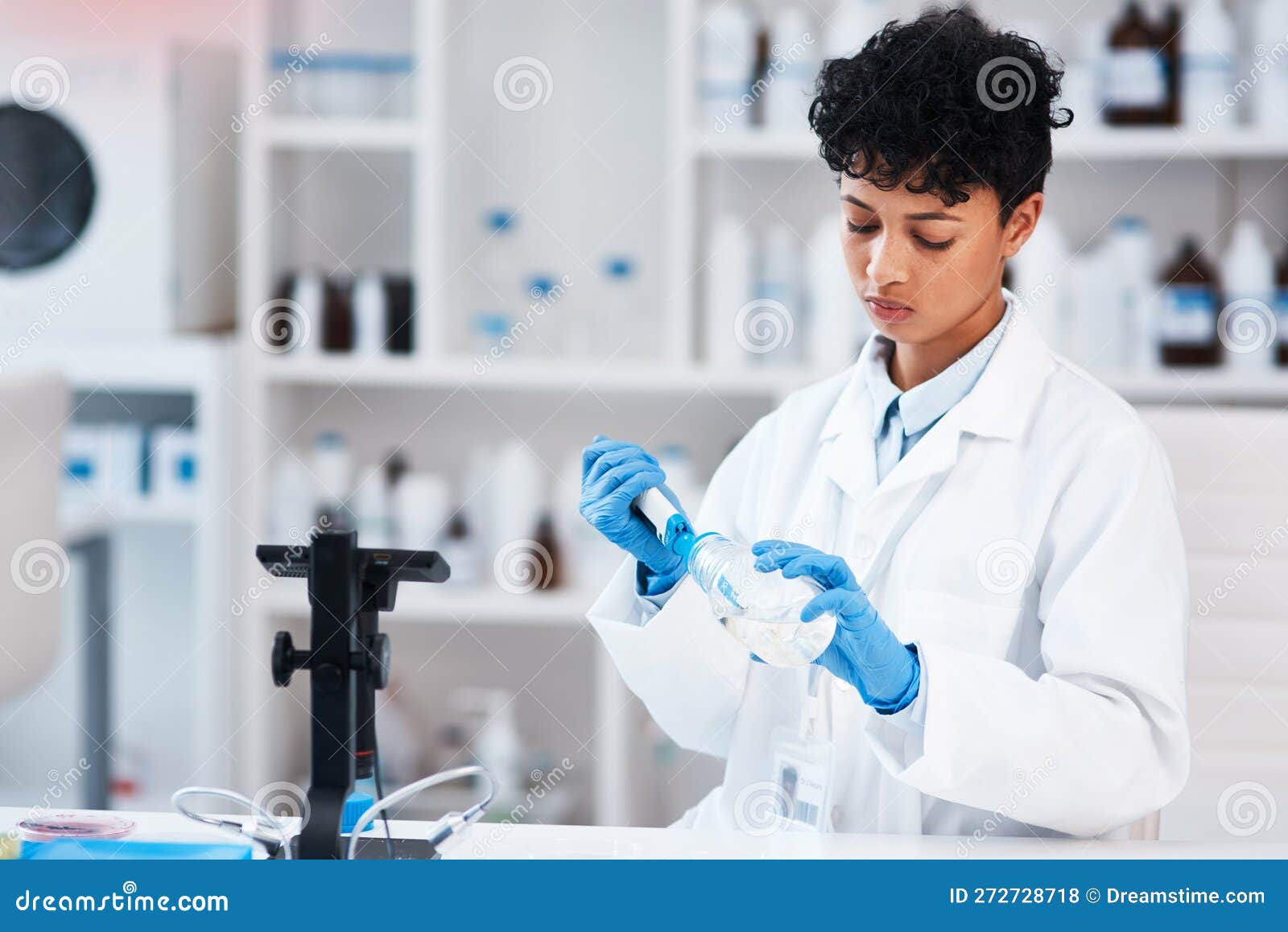 Doing Tests until she Reaches a Solid Conclusion. a Young Scientist ...