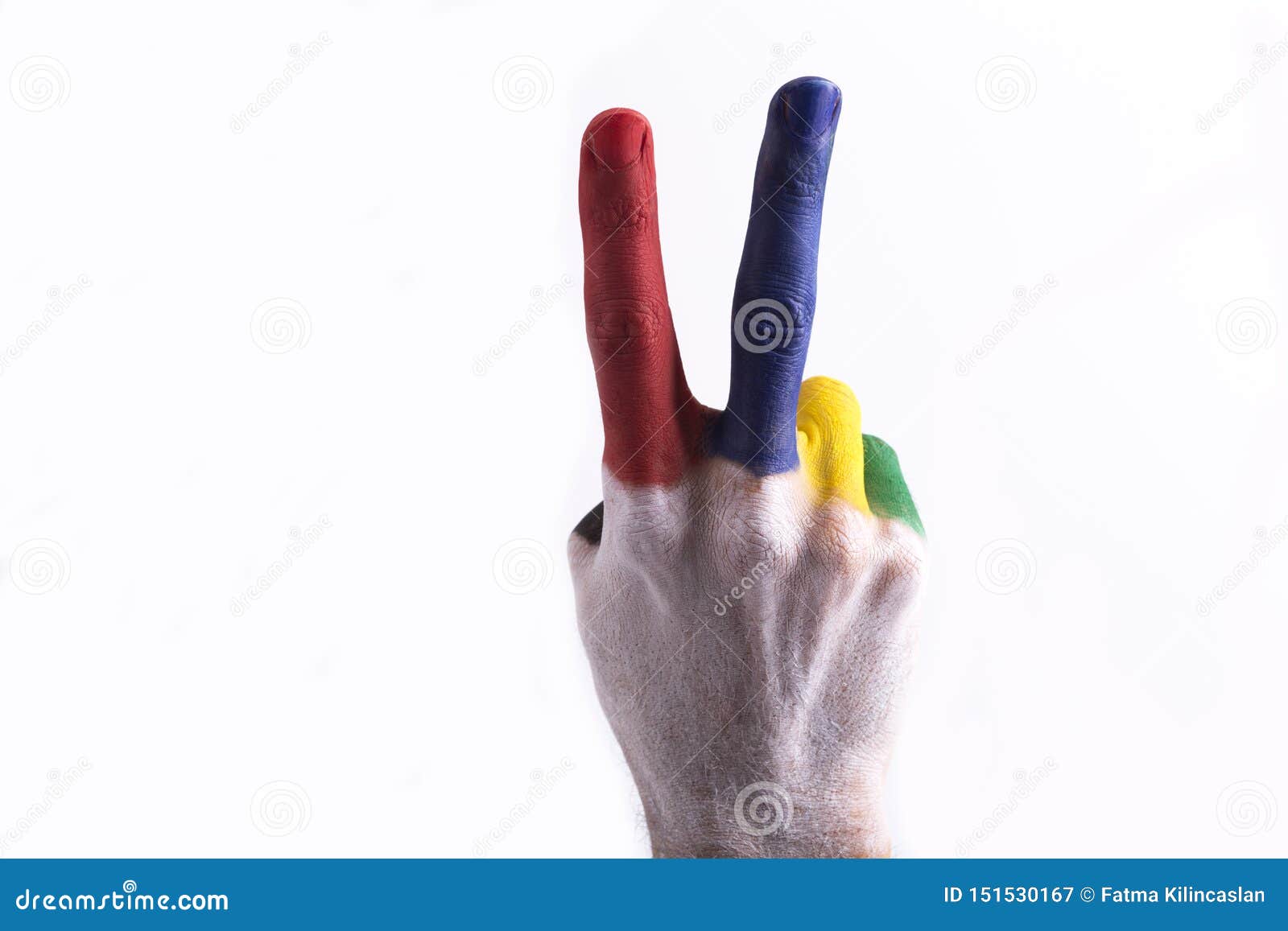 Dois Dedos Com Dedos Pintados Imagem de Stock - Imagem de objeto, gesto ...