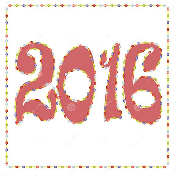 Dois mil dezesseis ilustração do vetor. Ilustração de dezesseis - 61047982
