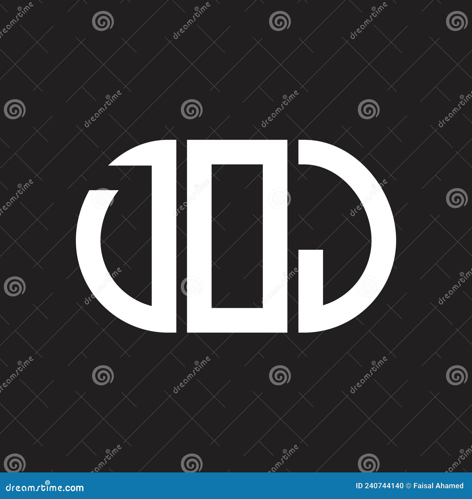 DOJ Letter Logo Design on Black Background. DOJ Creative Initials ...