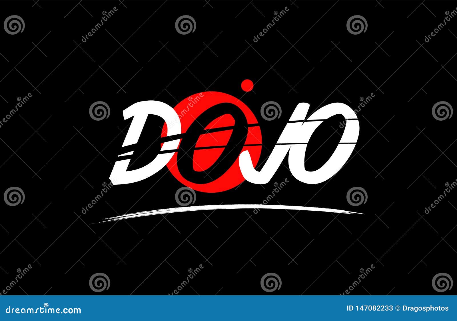 Dojo Word Text Logo Icon with Red Circle Design Stock Illustration ...