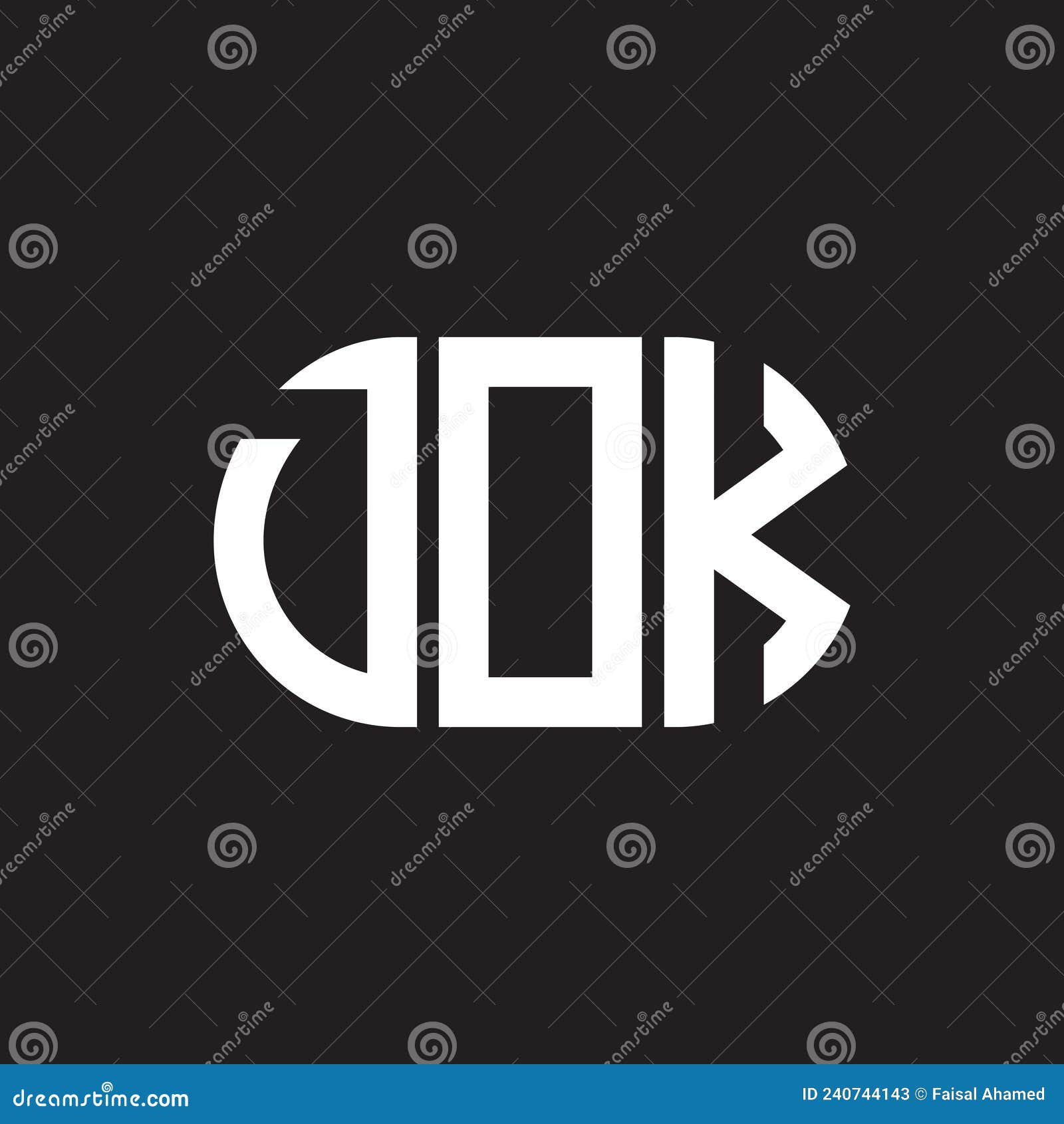 DOK Letter Logo Design on Black Background. DOK Creative Initials ...