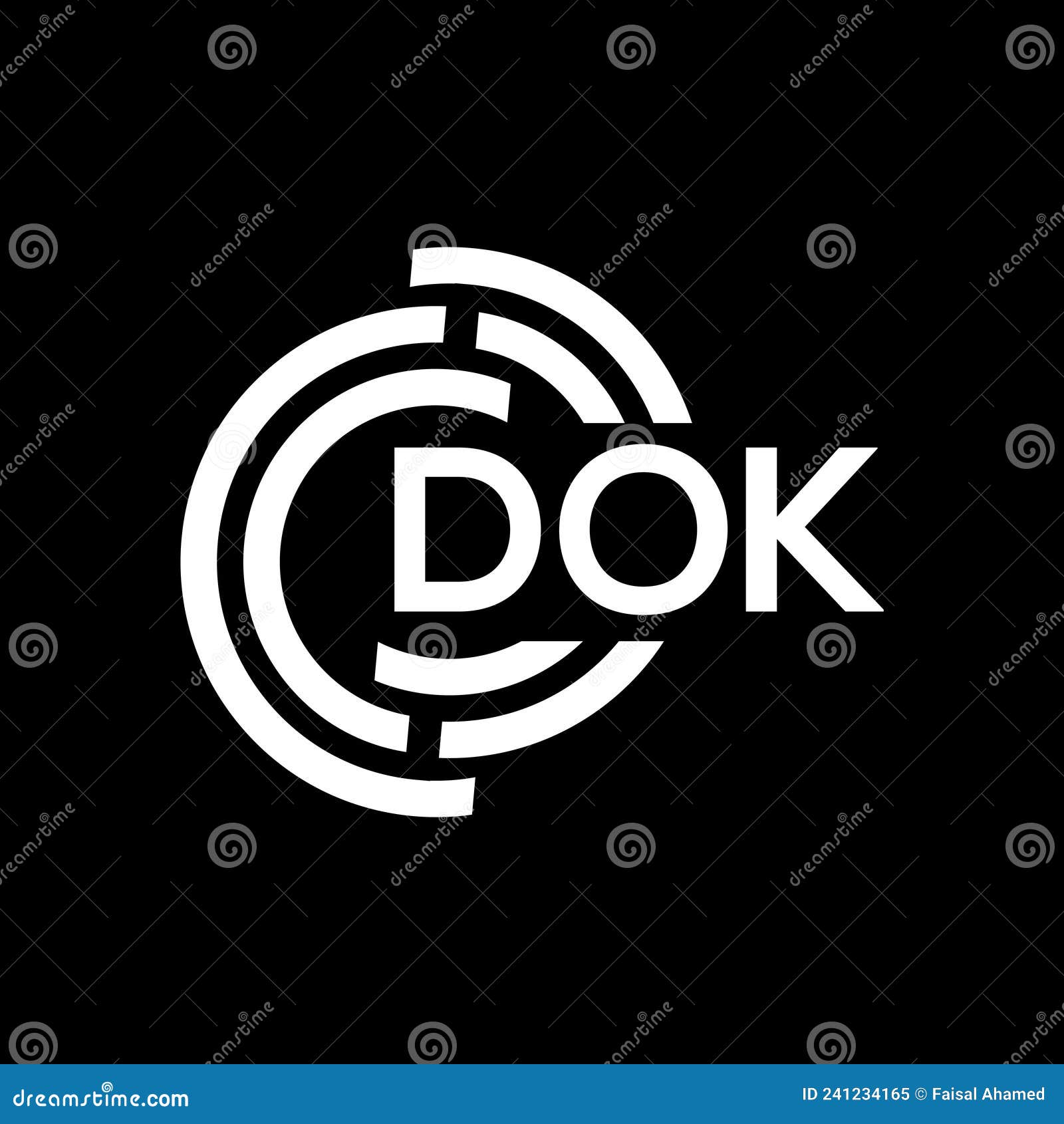 DOK Letter Logo Design on Black Background. DOK Creative Initials ...