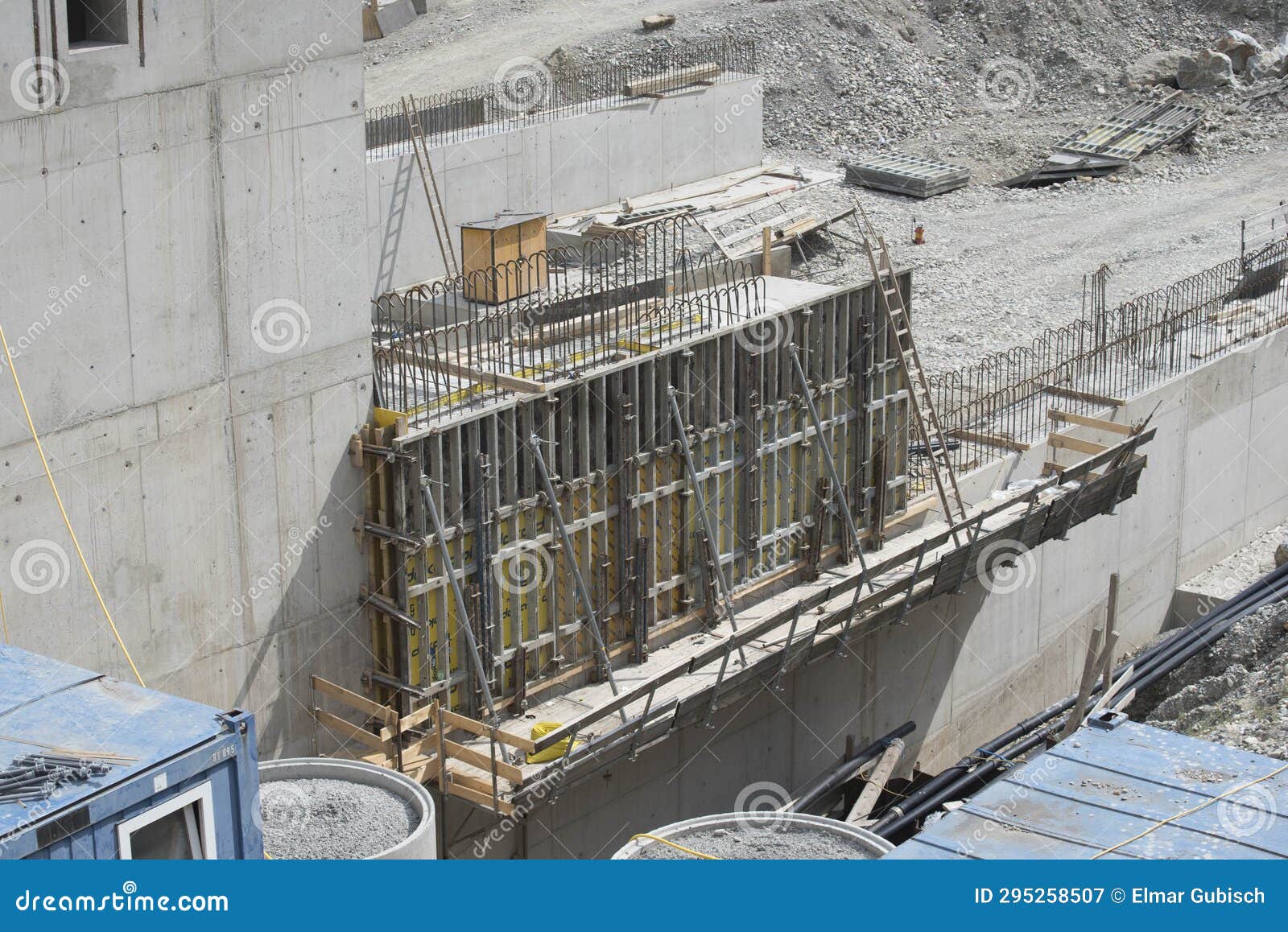 Doka Formwork on the Construction Side Stock Image - Image of material ...