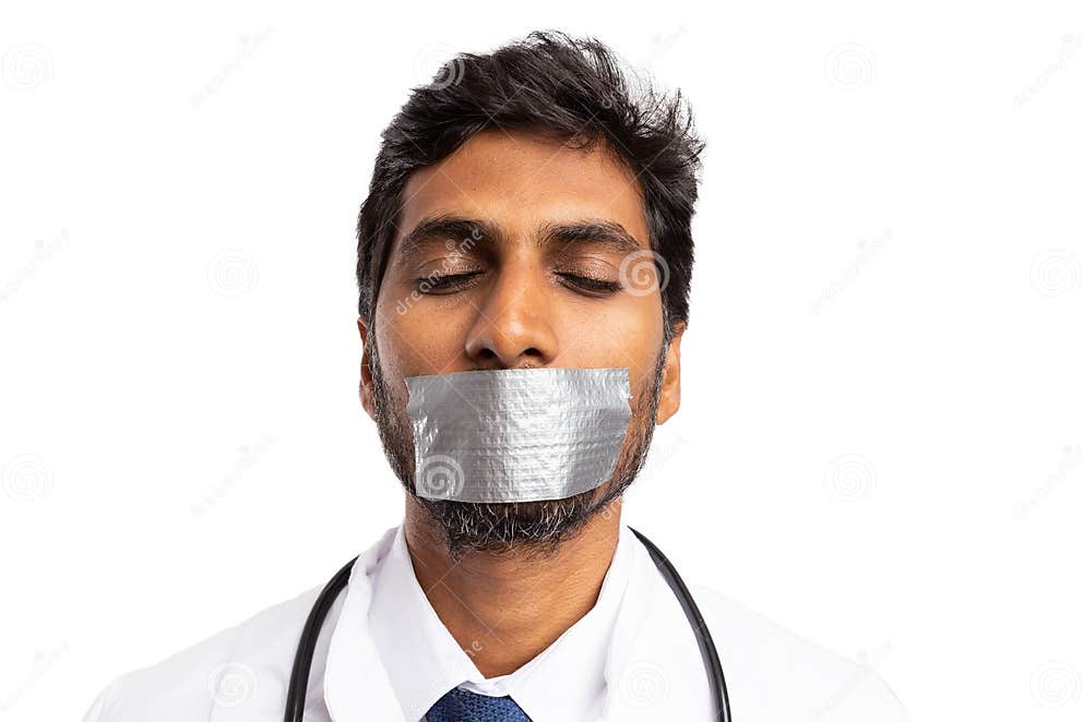 Dokter Met Mond Tot Zwijgen Wordt Die Worden Vastgebonden Gebracht Die