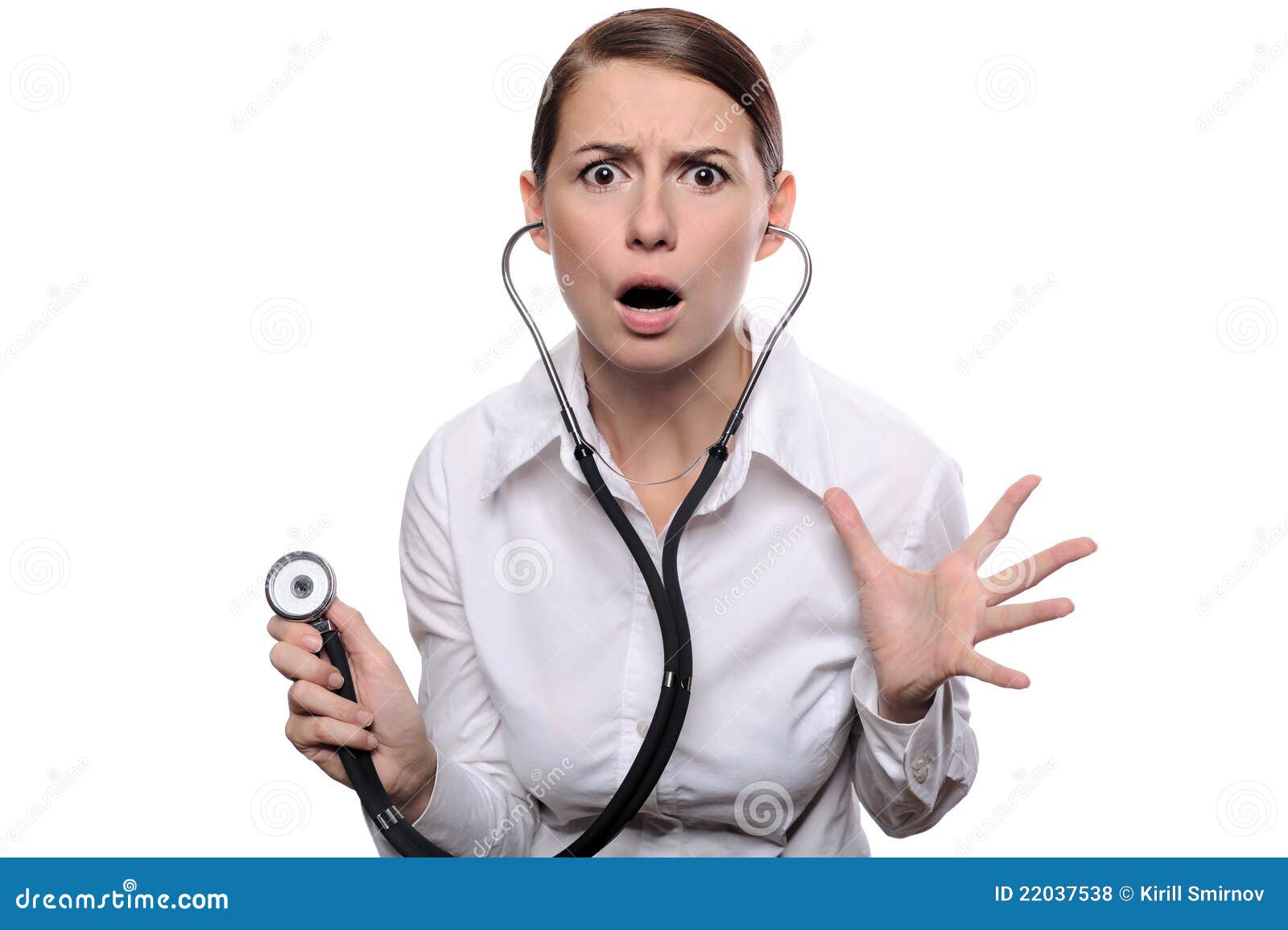 Doktor entsetzt stockfoto. Bild von schönheit, medizinisch - 22037538