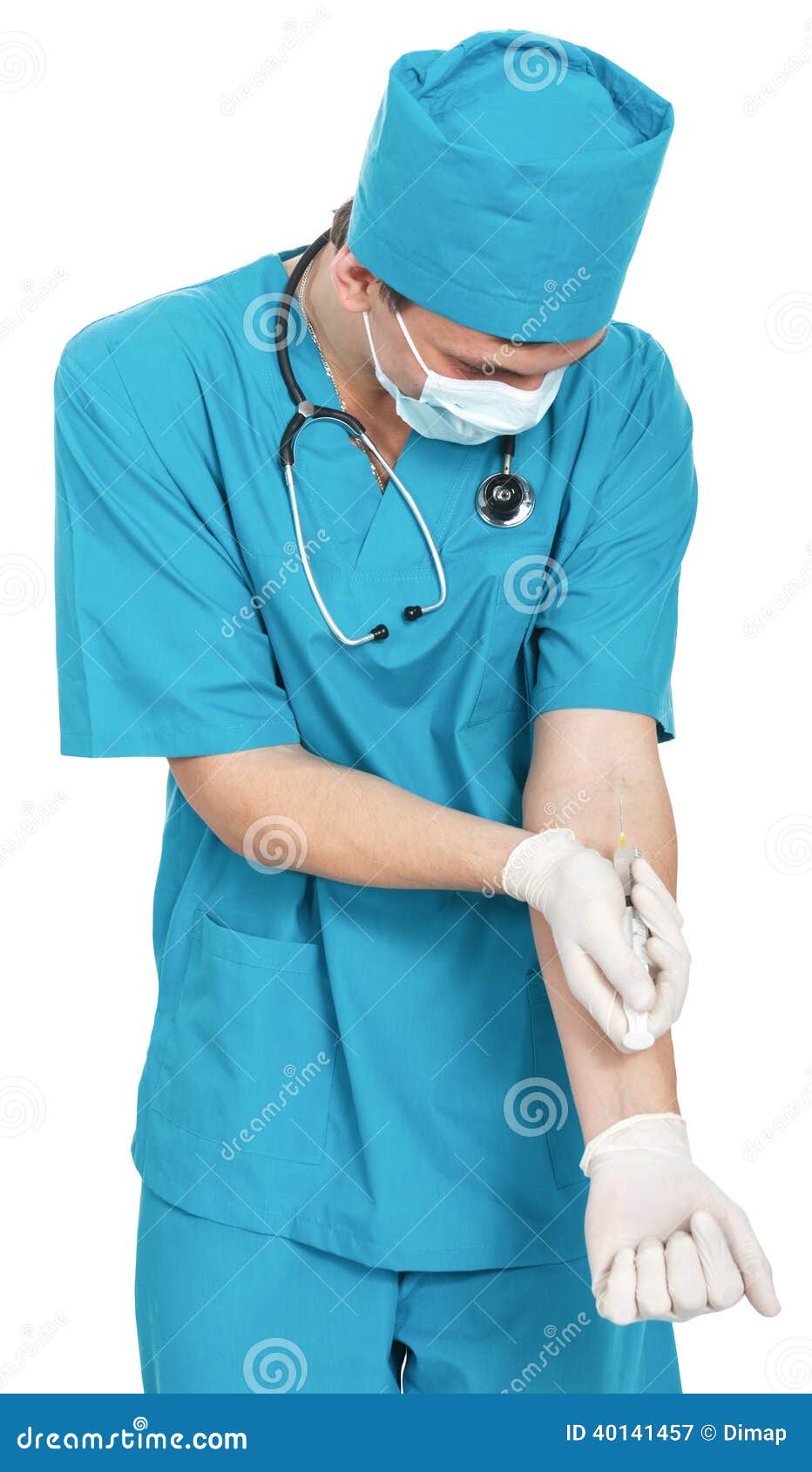 Doktor Med En Injektionsspruta Fotografering för Bildbyråer - Bild av ...