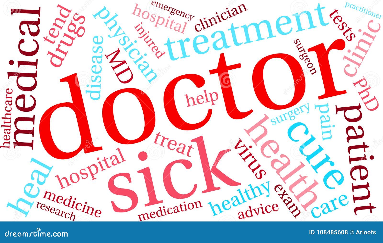 Doktor Word Cloud vektor abbildung. Illustration von kliniker - 108485608