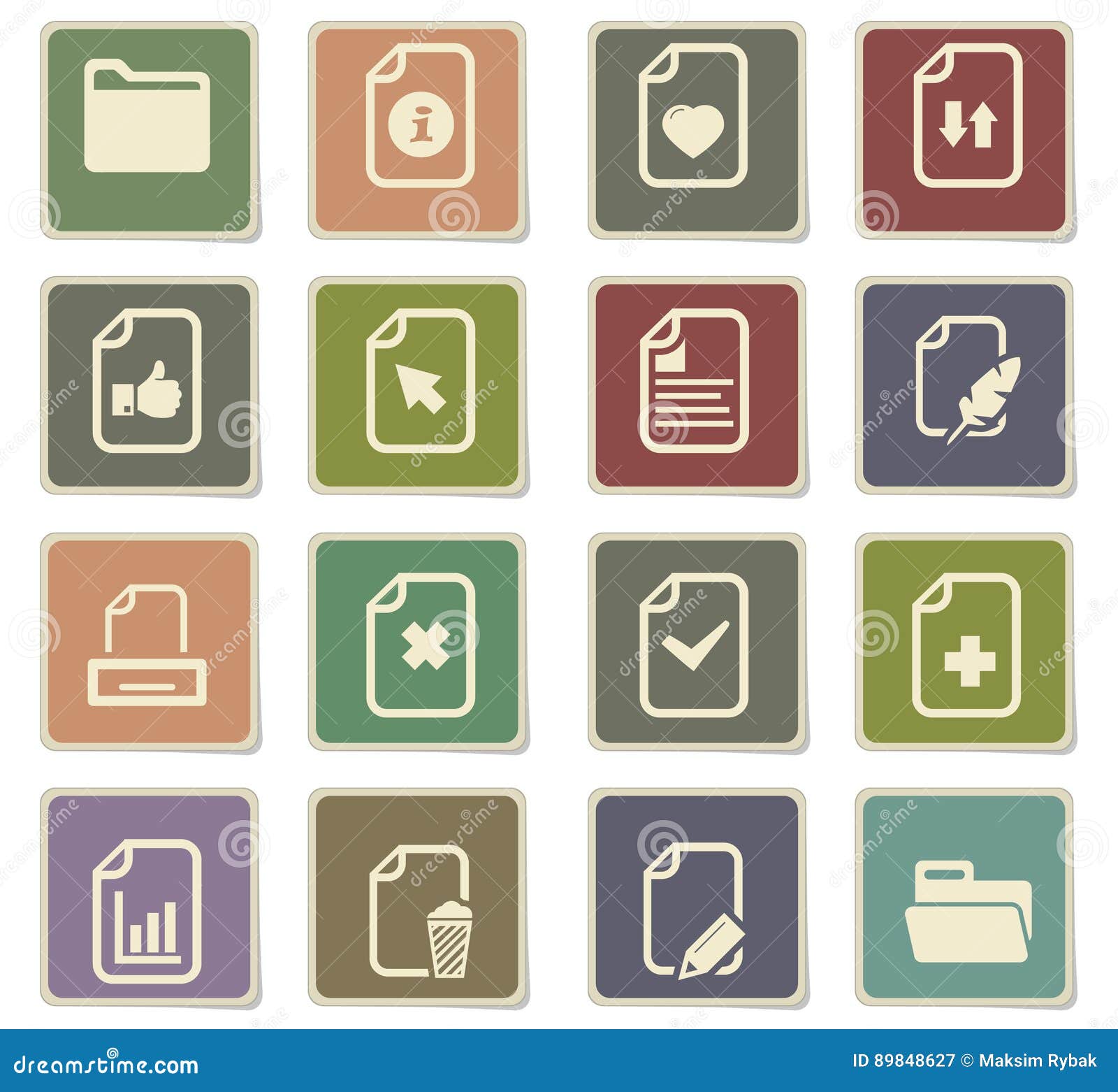 Dokumenten-Ikonen-Satz stock abbildung. Illustration von hinzufügen ...