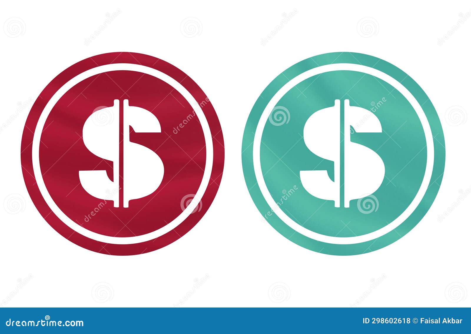 Dolar Icon Symbol Red and Green with Texture Stock Illustration ...