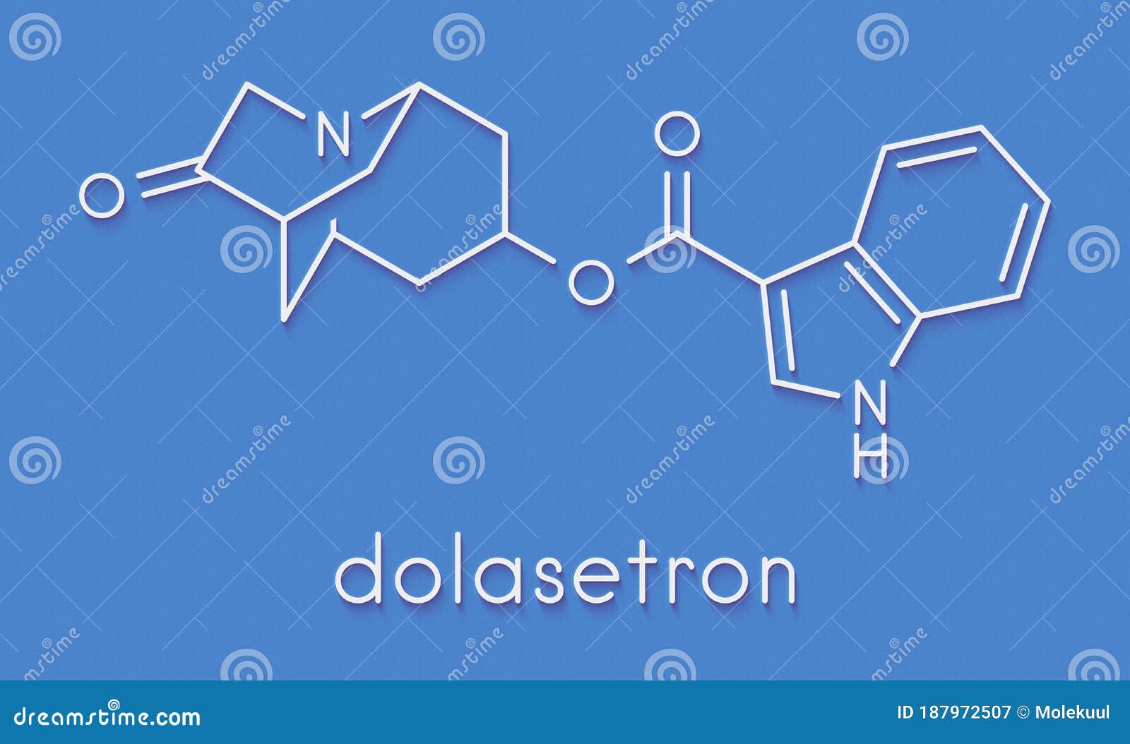 Dolasetron Nausea and Vomiting Drug Molecule. Skeletal Formula. Stock ...