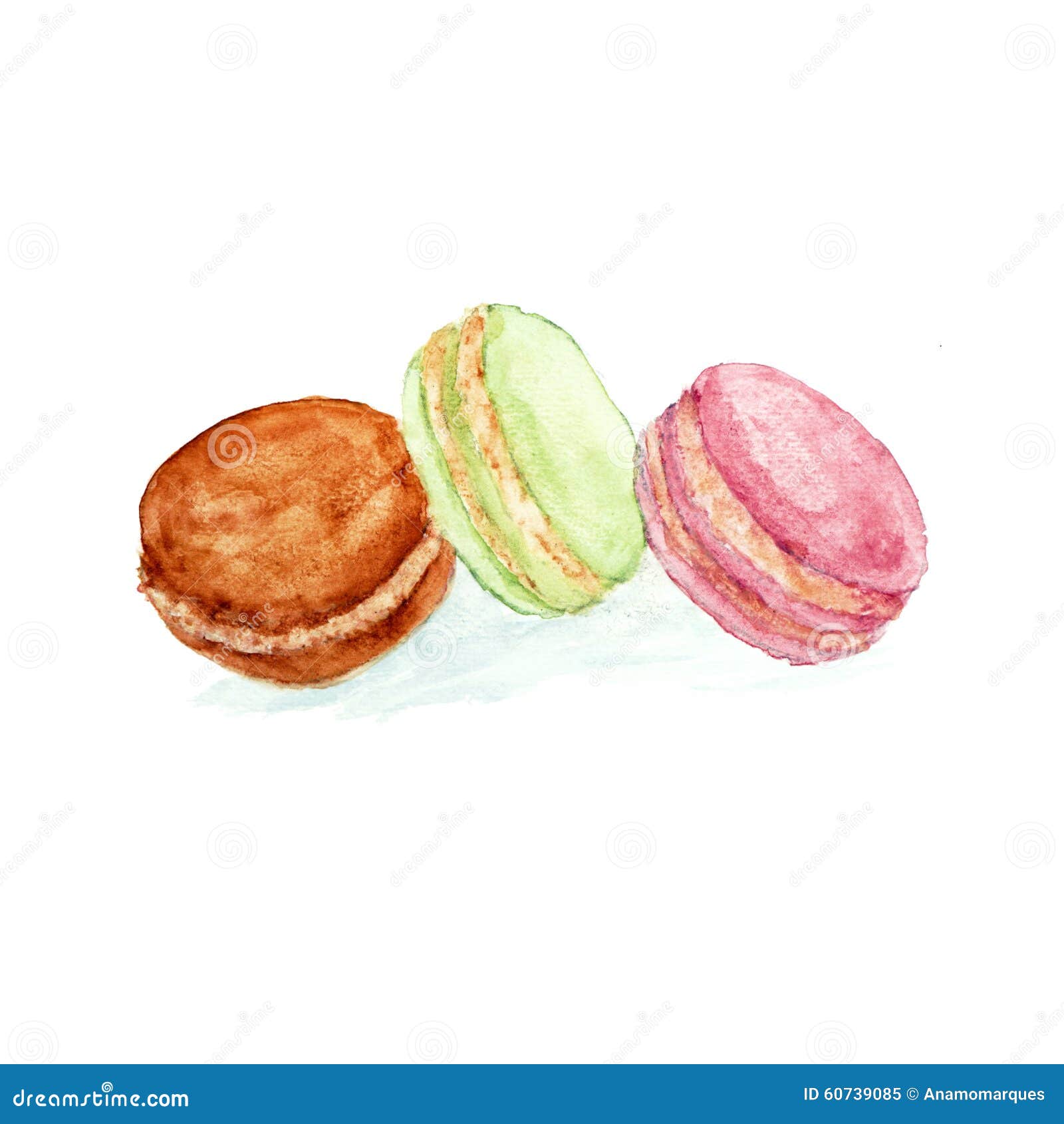 Dolci Del Maccherone Messi Watercolour Illustrazione di Stock ...