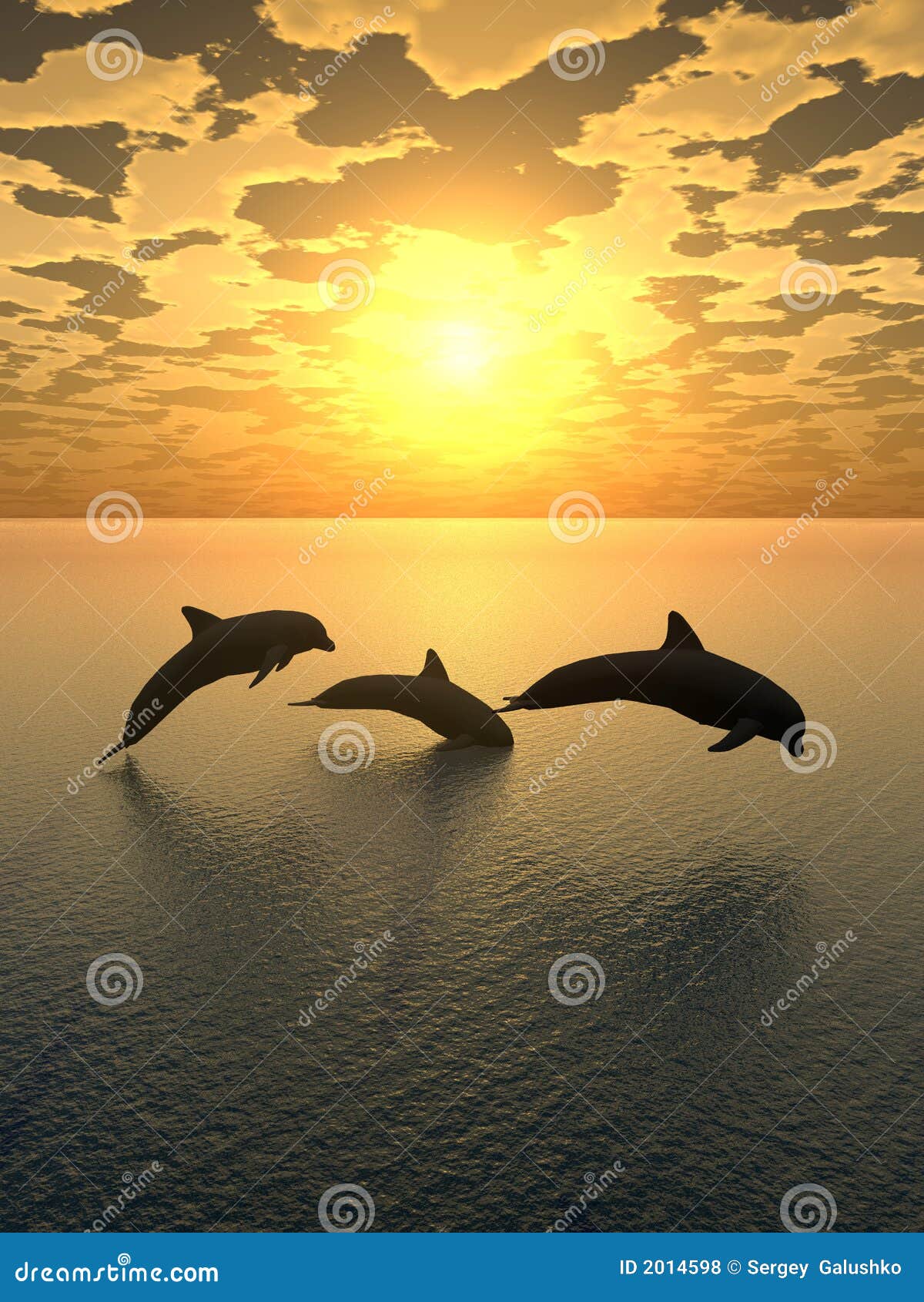 Dolfijn gele sunset_2 stock illustratie. Illustration of leven - 2014598