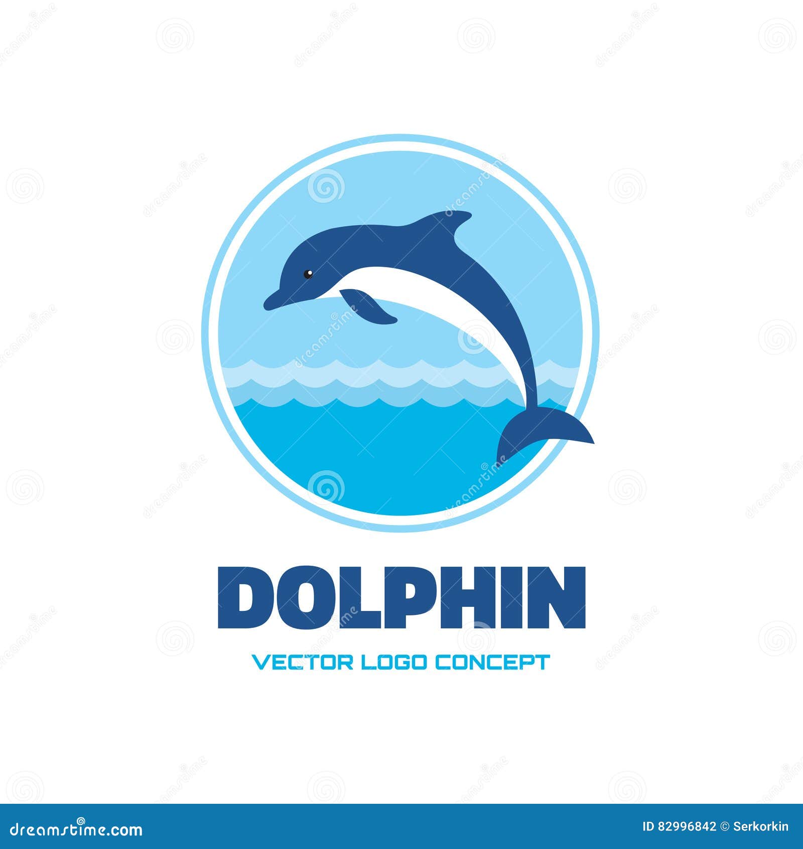 Dolfijn - Vector Het Conceptenillustratie Van Het Embleemmalplaatje Het ...