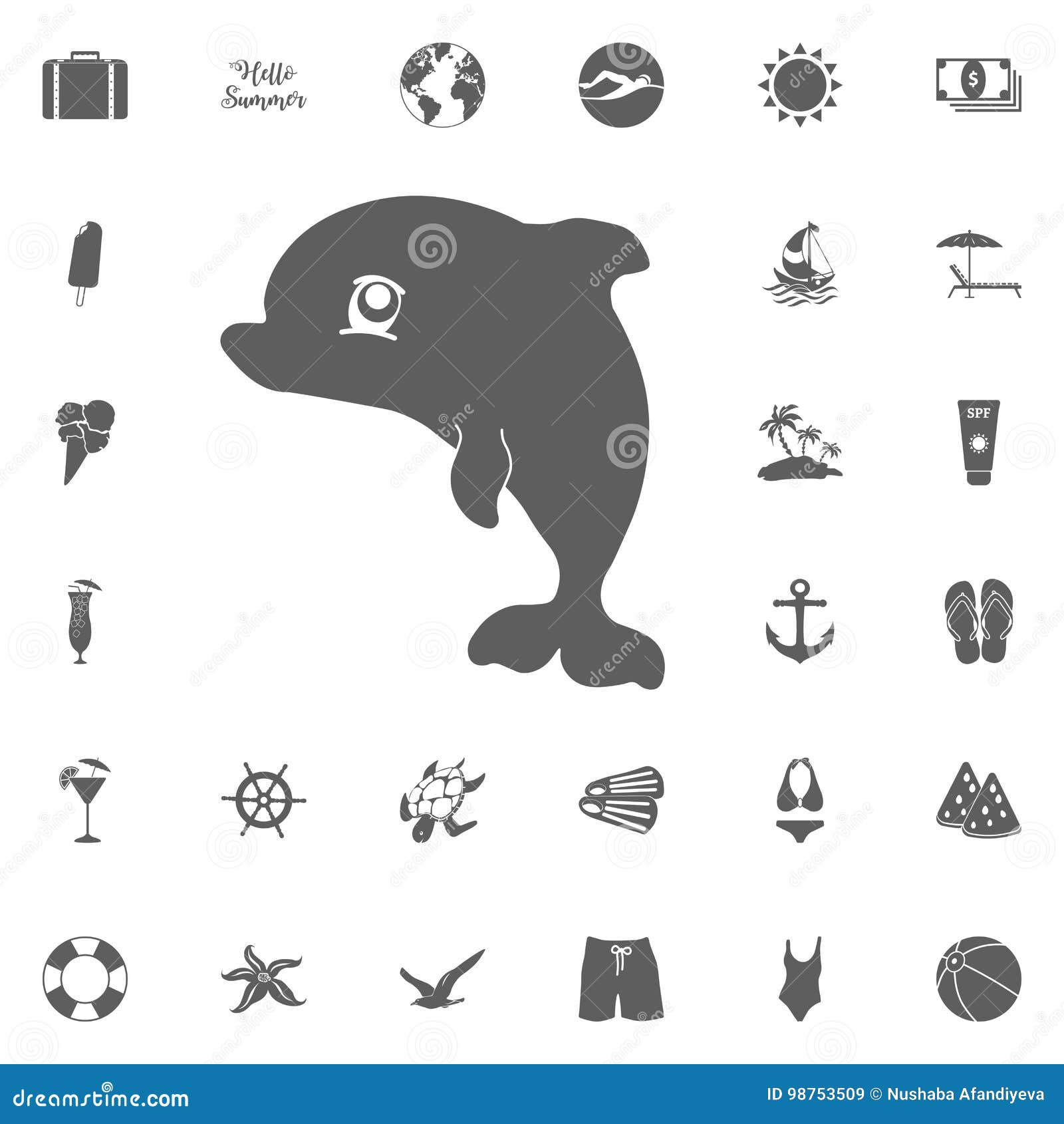 Dolfijn Vectorpictogram Dolfijn Vector Illustratie Stock Illustratie ...