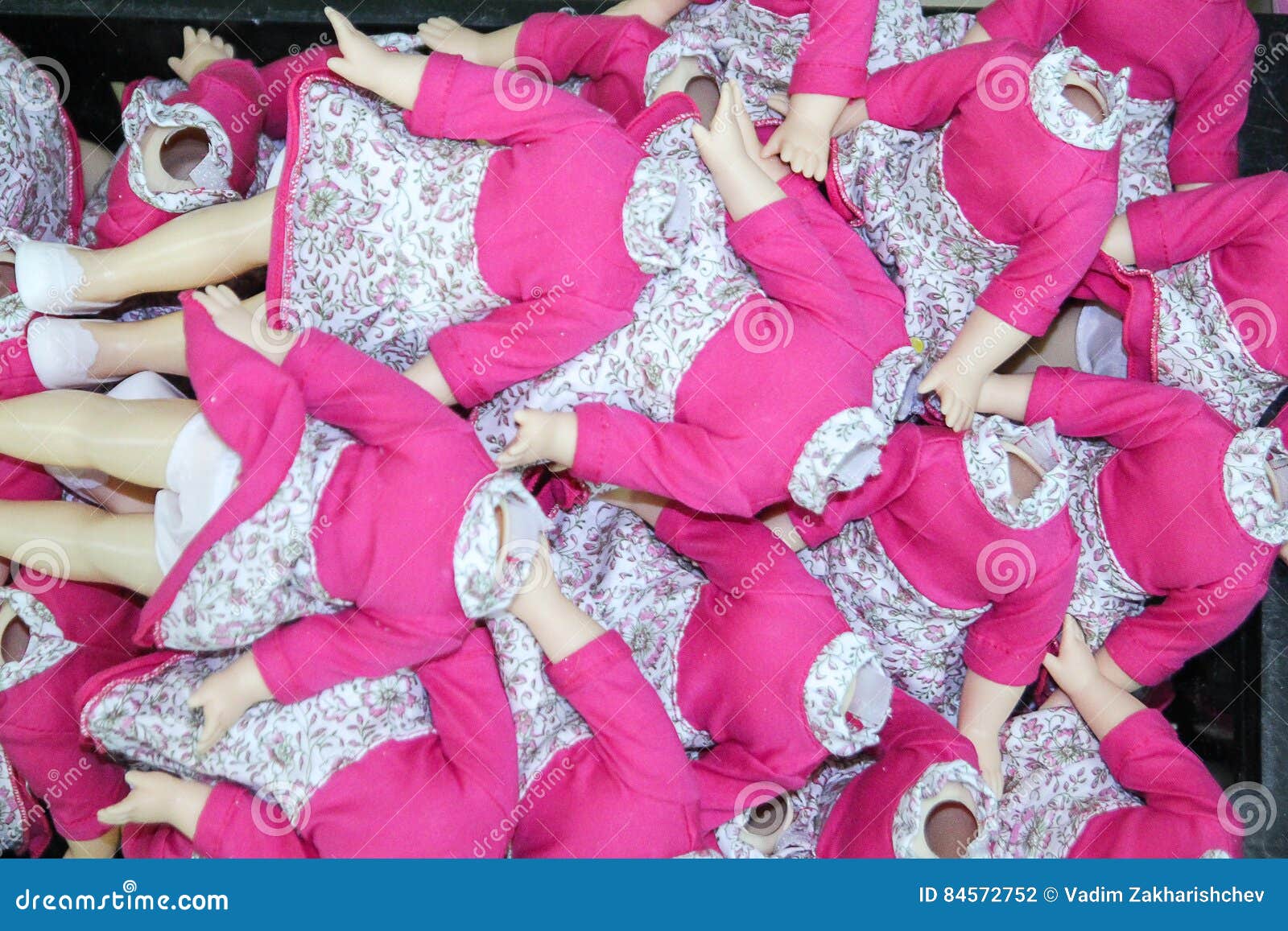 Doll body without head stock photo. Image of child, creepy - 84572752