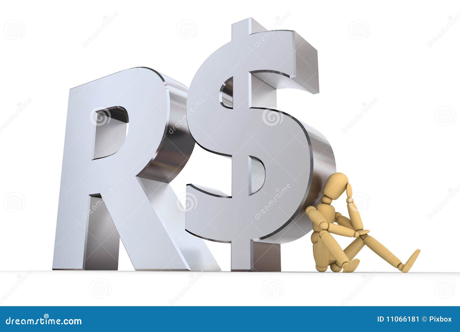 Doll at Brazilian Real Symbol Stock Illustration - Illustration of ...