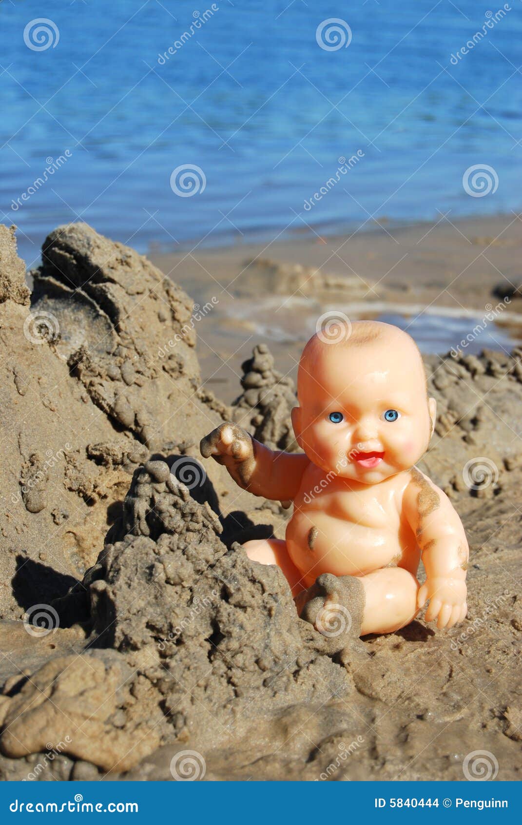 Doll-builder stock photo. Image of sand, baby, surf, object - 5840444