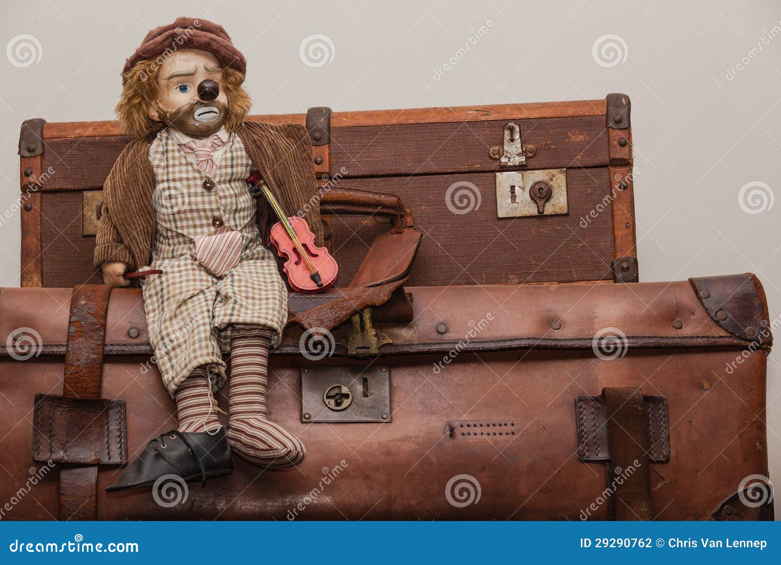 Doll Fiddler Suitcases Toy stock photo. Image of lifesize - 29290762