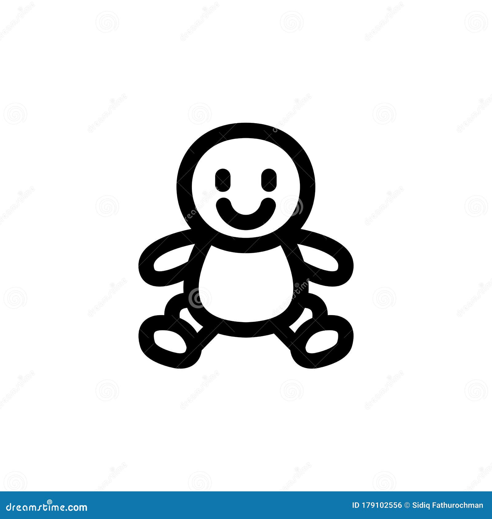 Doll Icon stock vector. Illustration of gift, cheerful - 179102556