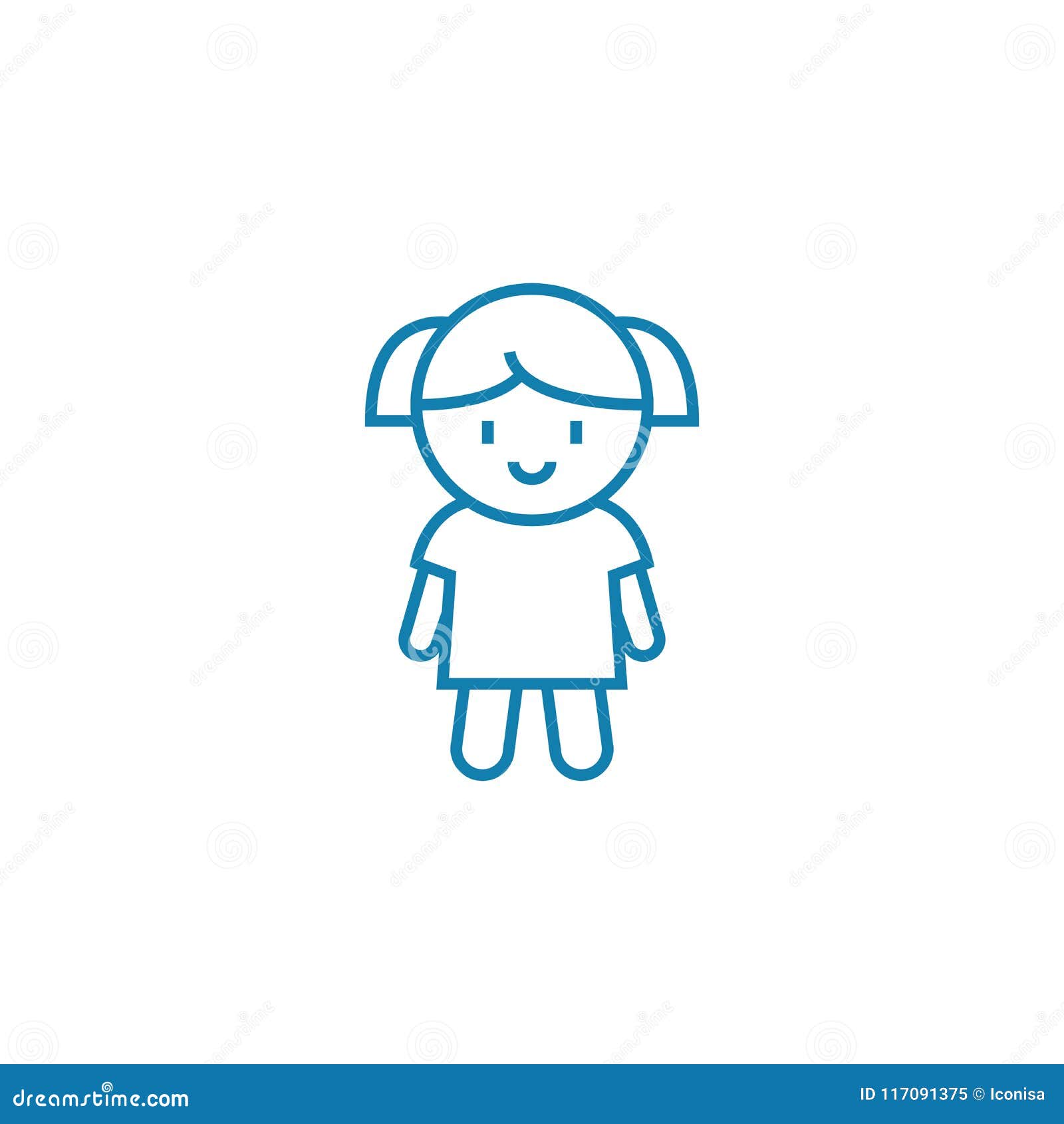 Doll Linear Icon Concept. Doll Line Vector Sign, Symbol, Illustration ...
